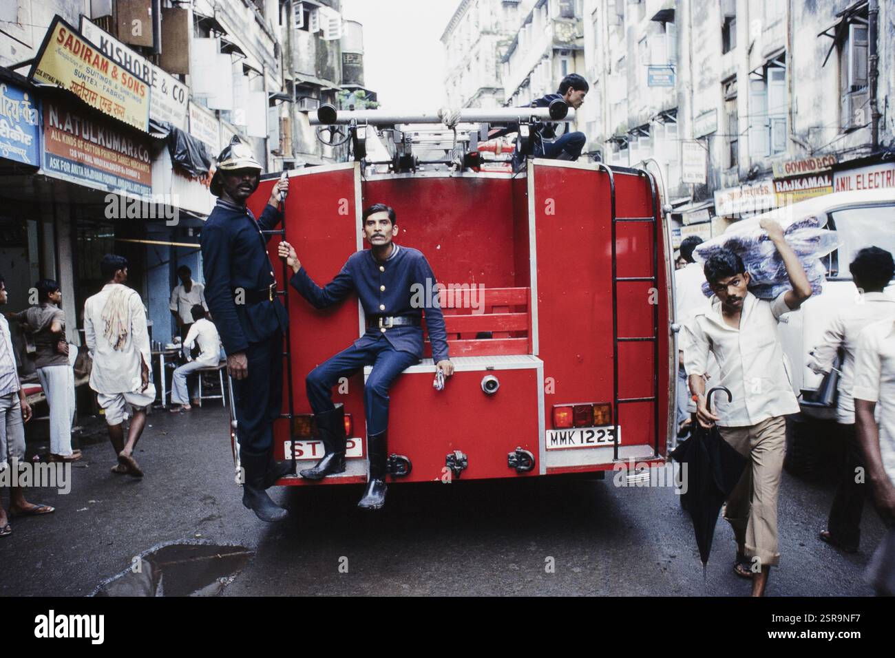 Fire engine moving on road, Bombay, Mumbai, Maharashtra, India, Asia ...