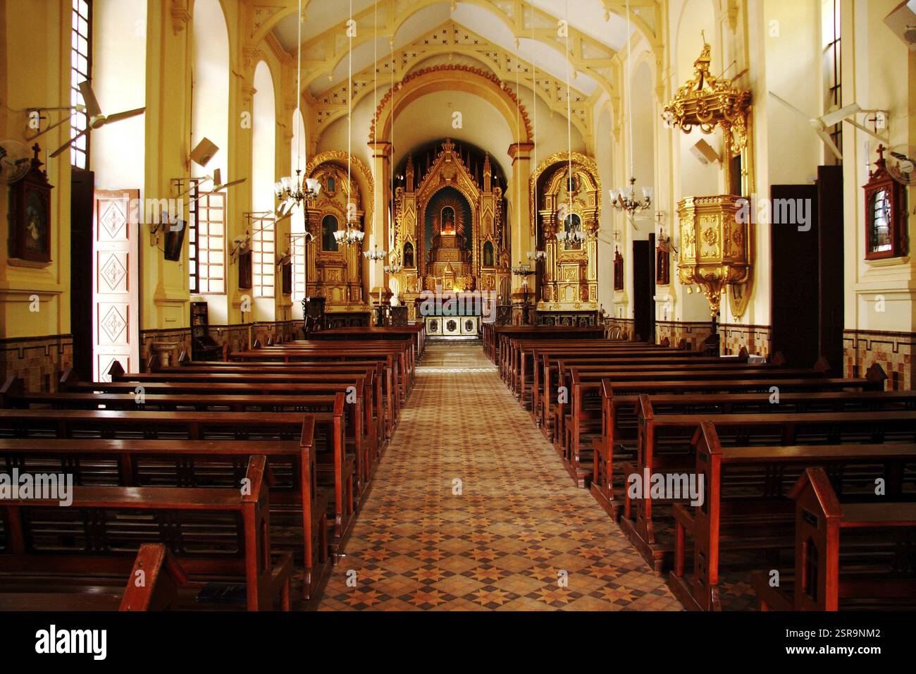 Interior of church mae de deus, Saligao, Old Goa, India, Asia Stock ...
