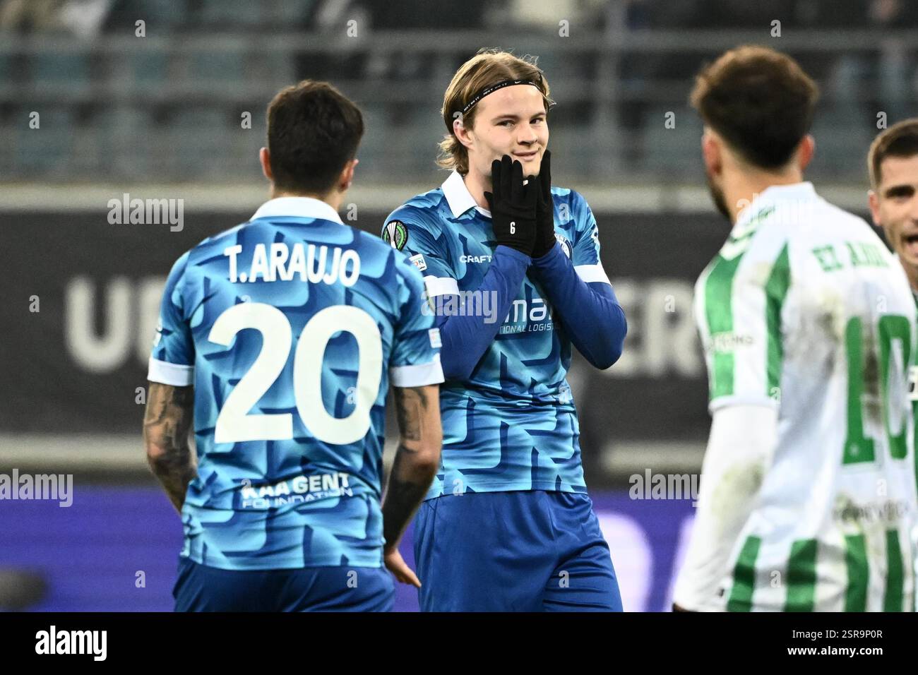 Ghent, Belgium . 13th Feb, 2025. Andri Gudjohnsen of AA Gent looks ...