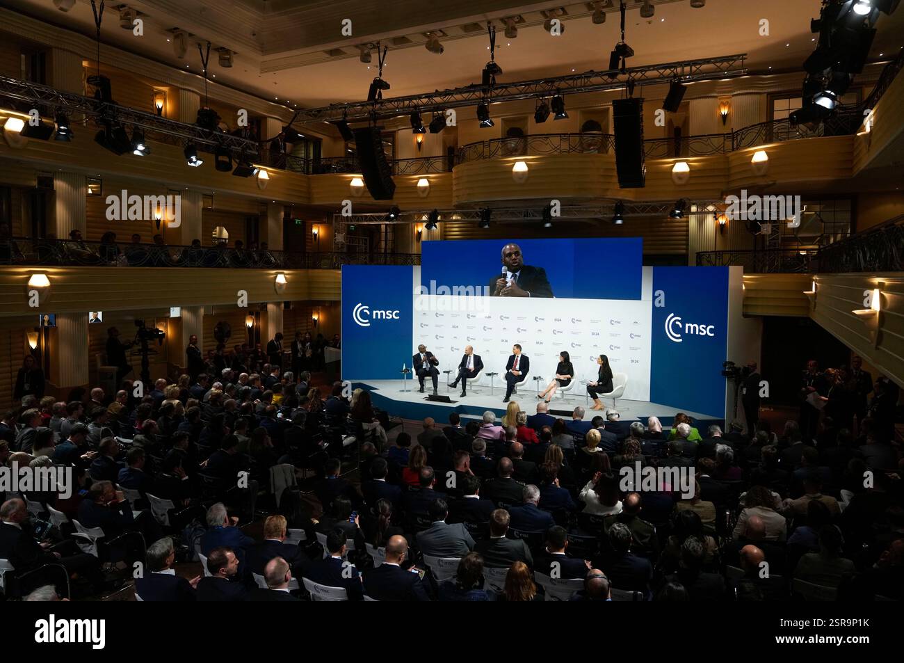 Britain's Foreign Secretary David Lammy, left, speaks during a panel ...