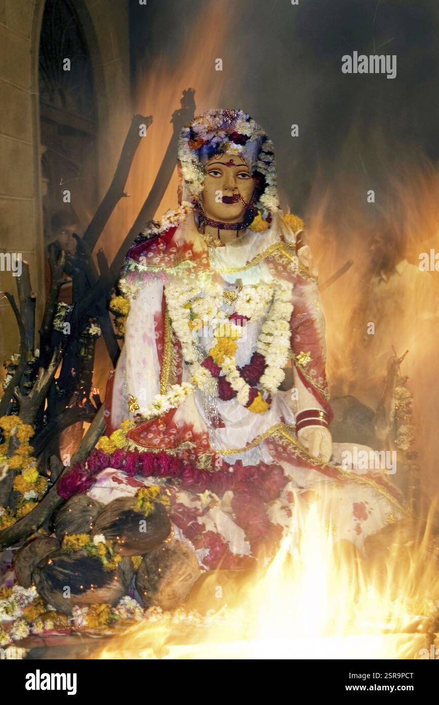 Holika and prahlad in holika dahan, Jodhpur, Rajasthan, India, Asia ...