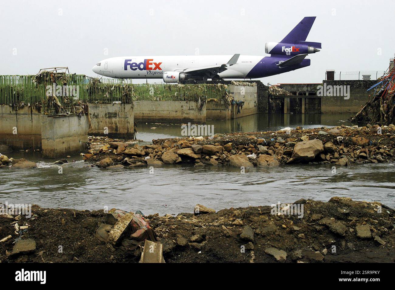 Commercial plane on runway ready for take off at Sahar airport or ...