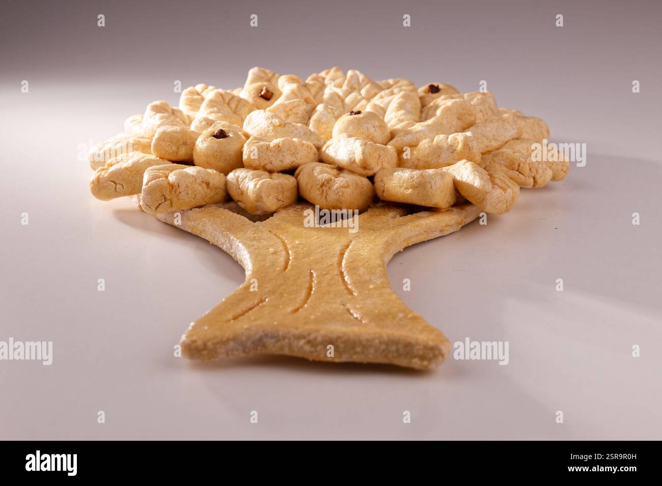 Close-up of a tree modeled from salt dough, with real shadows Stock ...