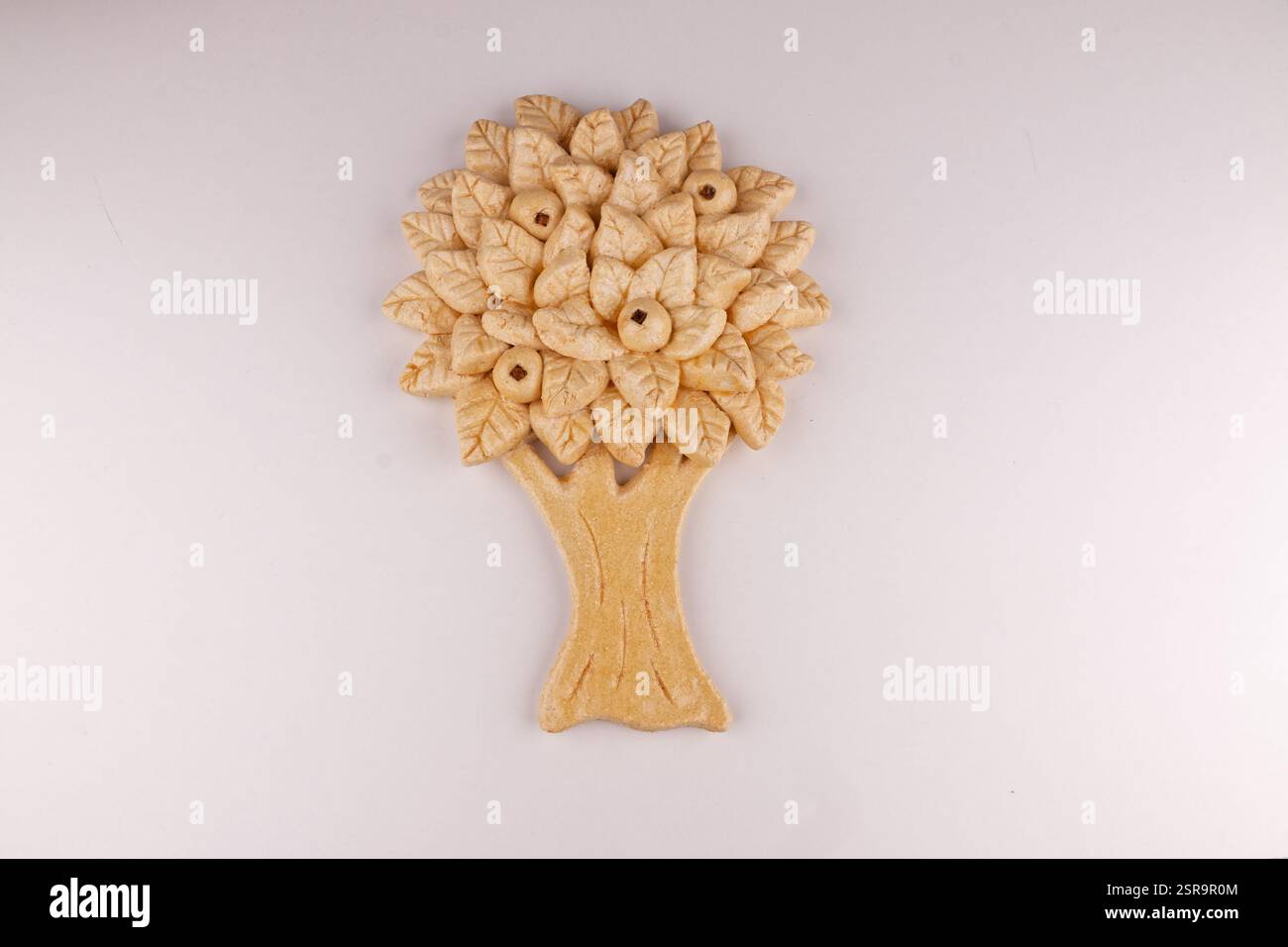 Close-up of a tree modeled from salt dough, with real shadows Stock ...