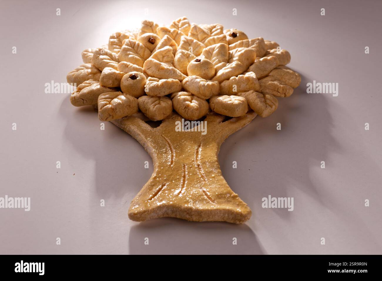 Close-up of a tree modeled from salt dough, with real shadows Stock ...
