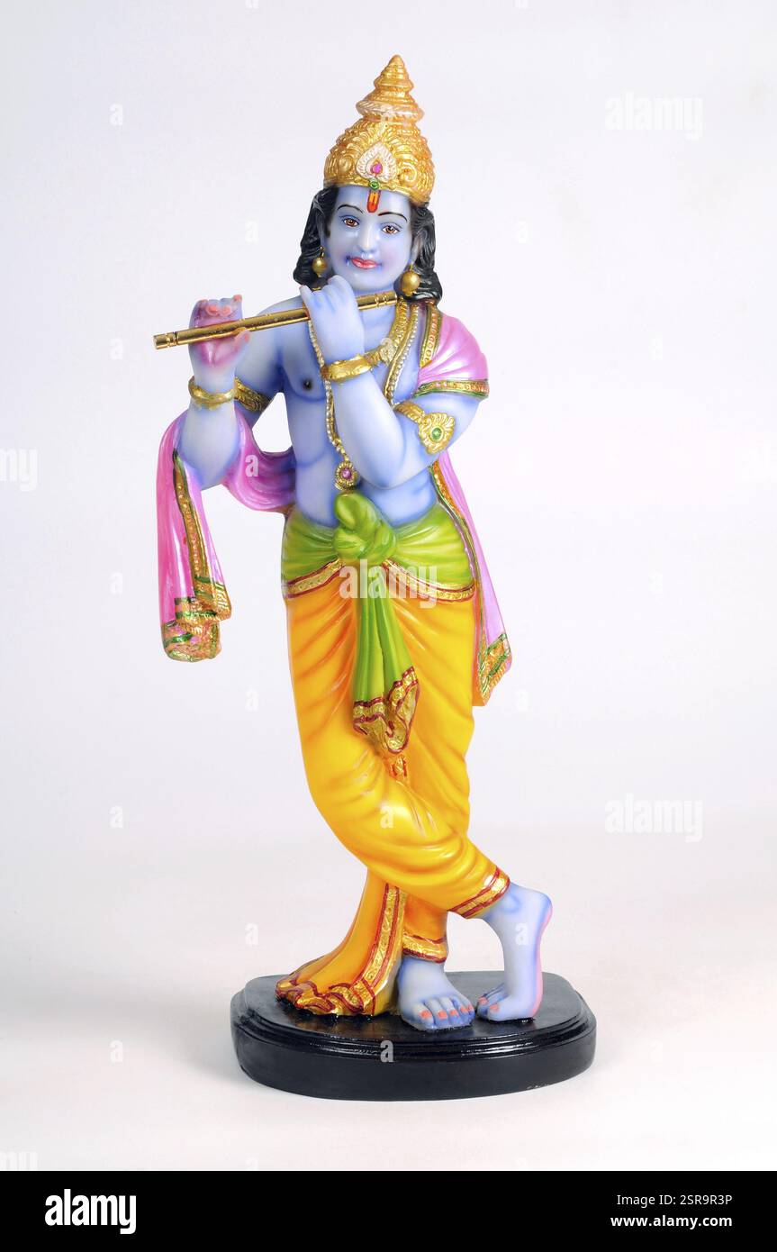 Statue of lord krishna playing flute, India, Asia Stock Photo - Alamy
