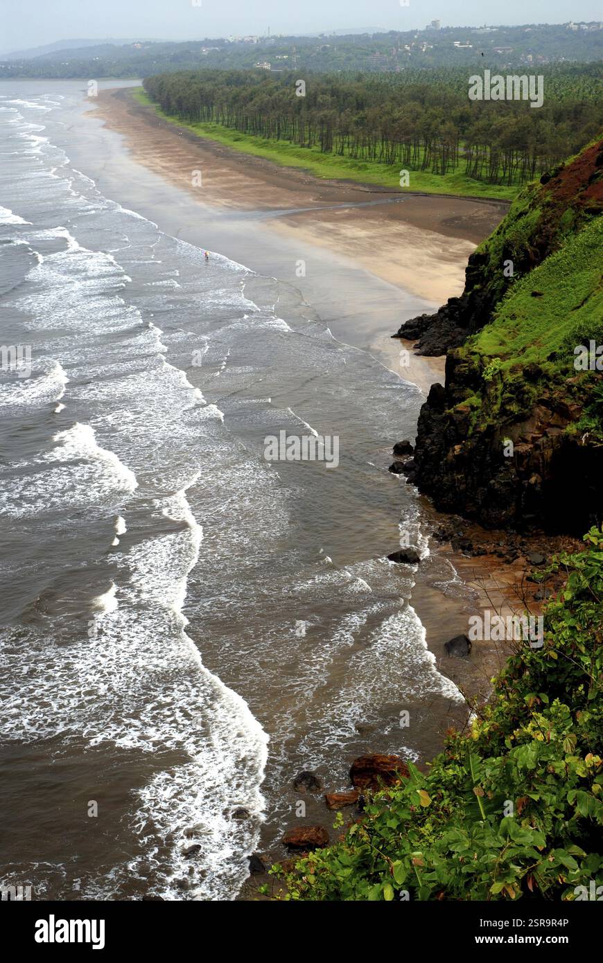 Top view of bhatye beach Ratnagiri, Konkan, Maharashtra, India, Asia ...