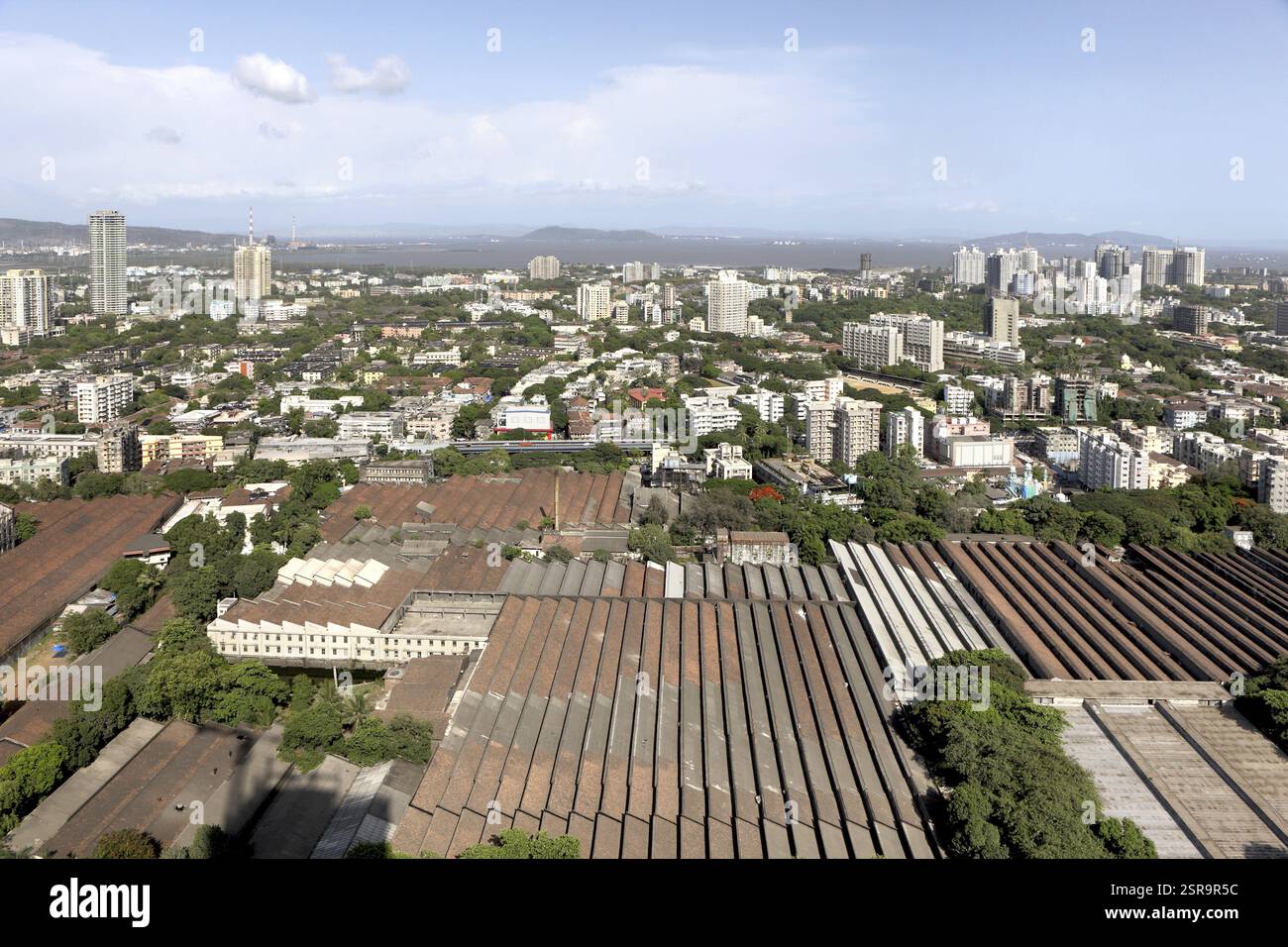 Aerial view of dadar with wadala and sewri, Bombay Mumbai, Maharashtra ...
