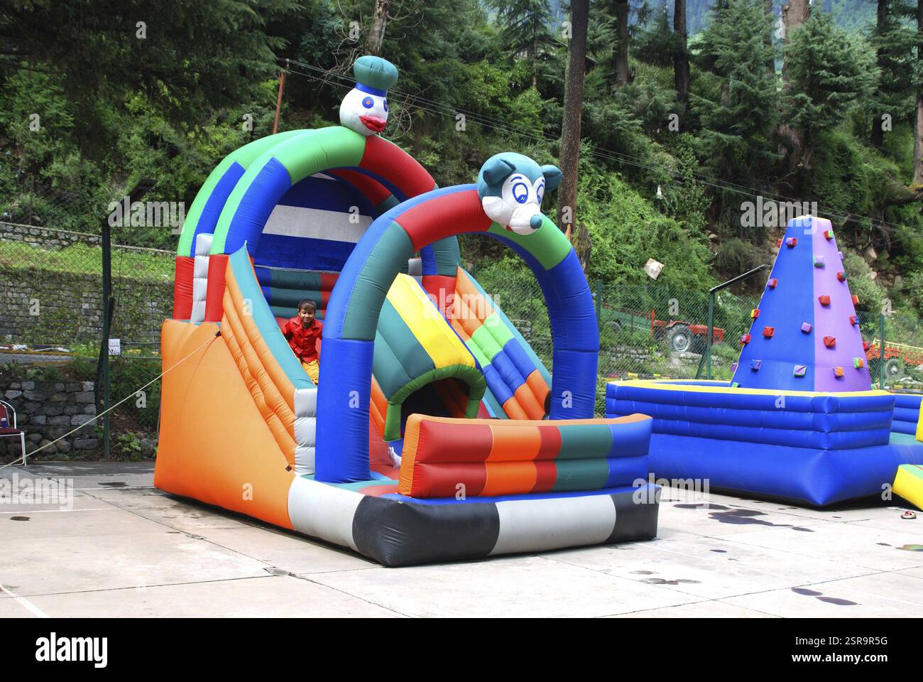 Kids jumping house in amusement park, Manali, Himachal Pradesh, India ...