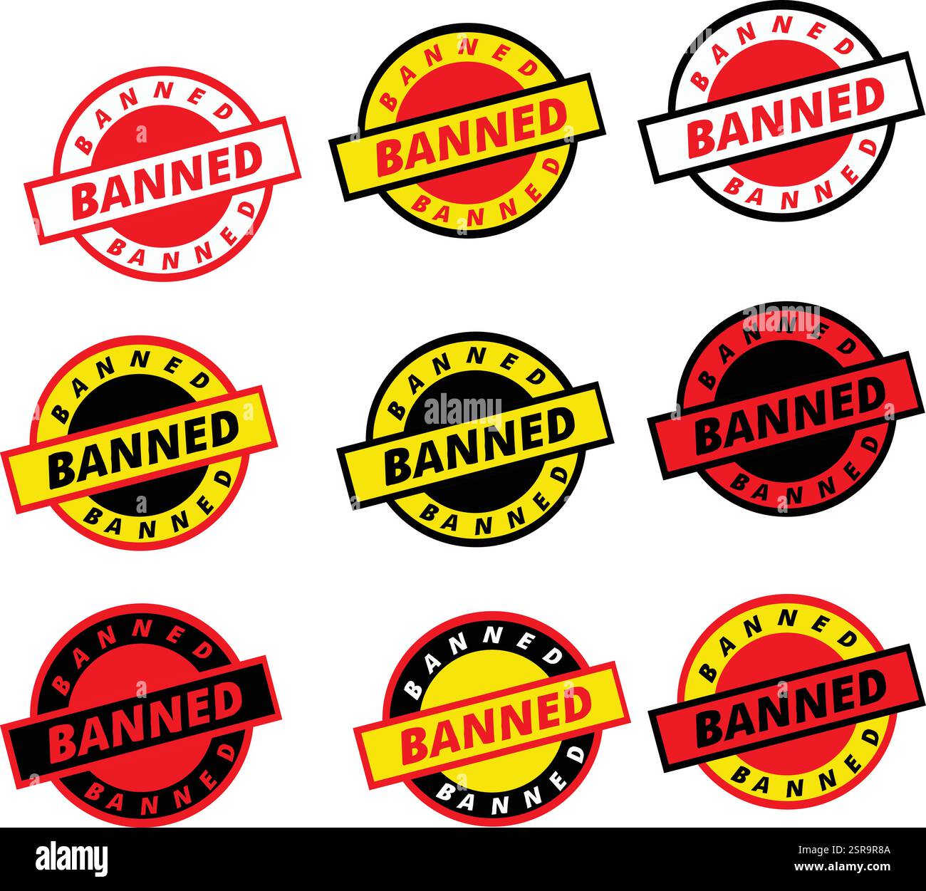banned stamp set Stock Vector Image & Art - Alamy