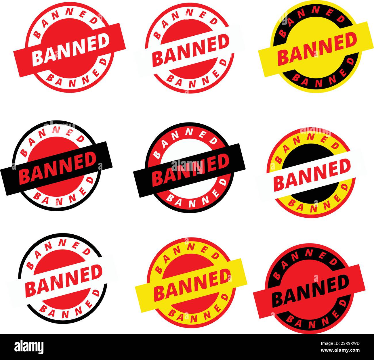 banned stamp set Stock Vector Image & Art - Alamy