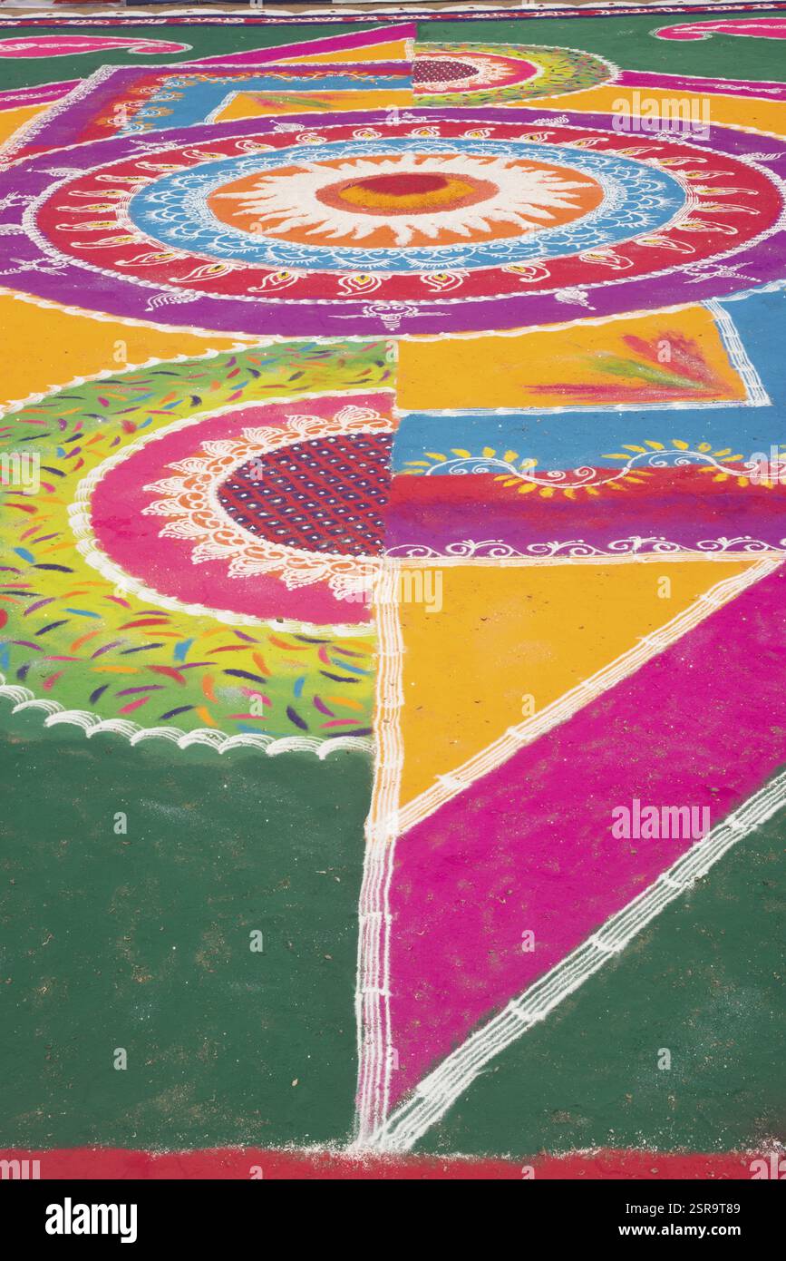 Huge Rangoli for celebrating Gudi Padva Festival, Thane Maharashtra ...