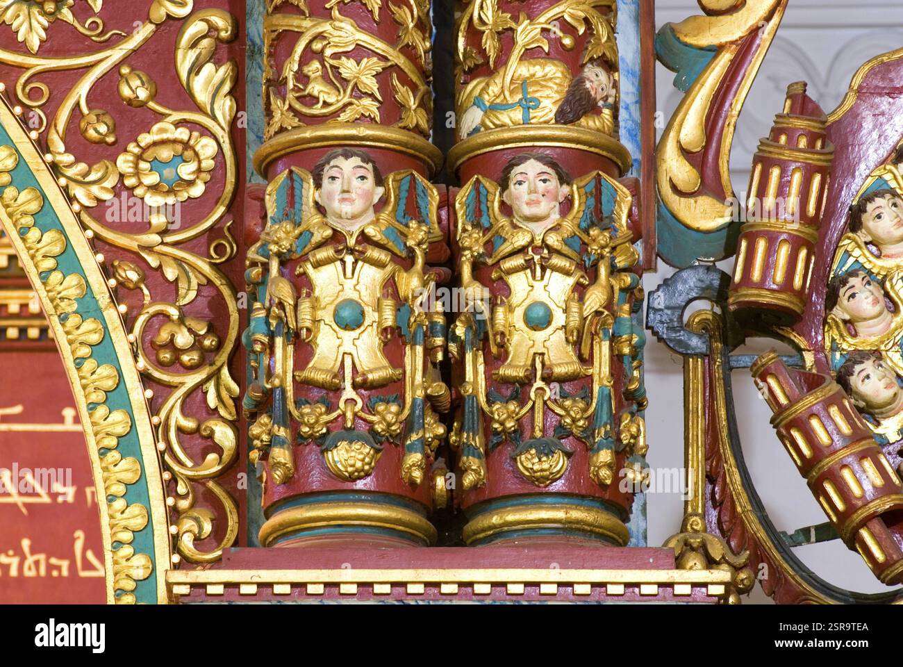 Altar, wooden carvings and murals on saint mary jacobite syrian or ...