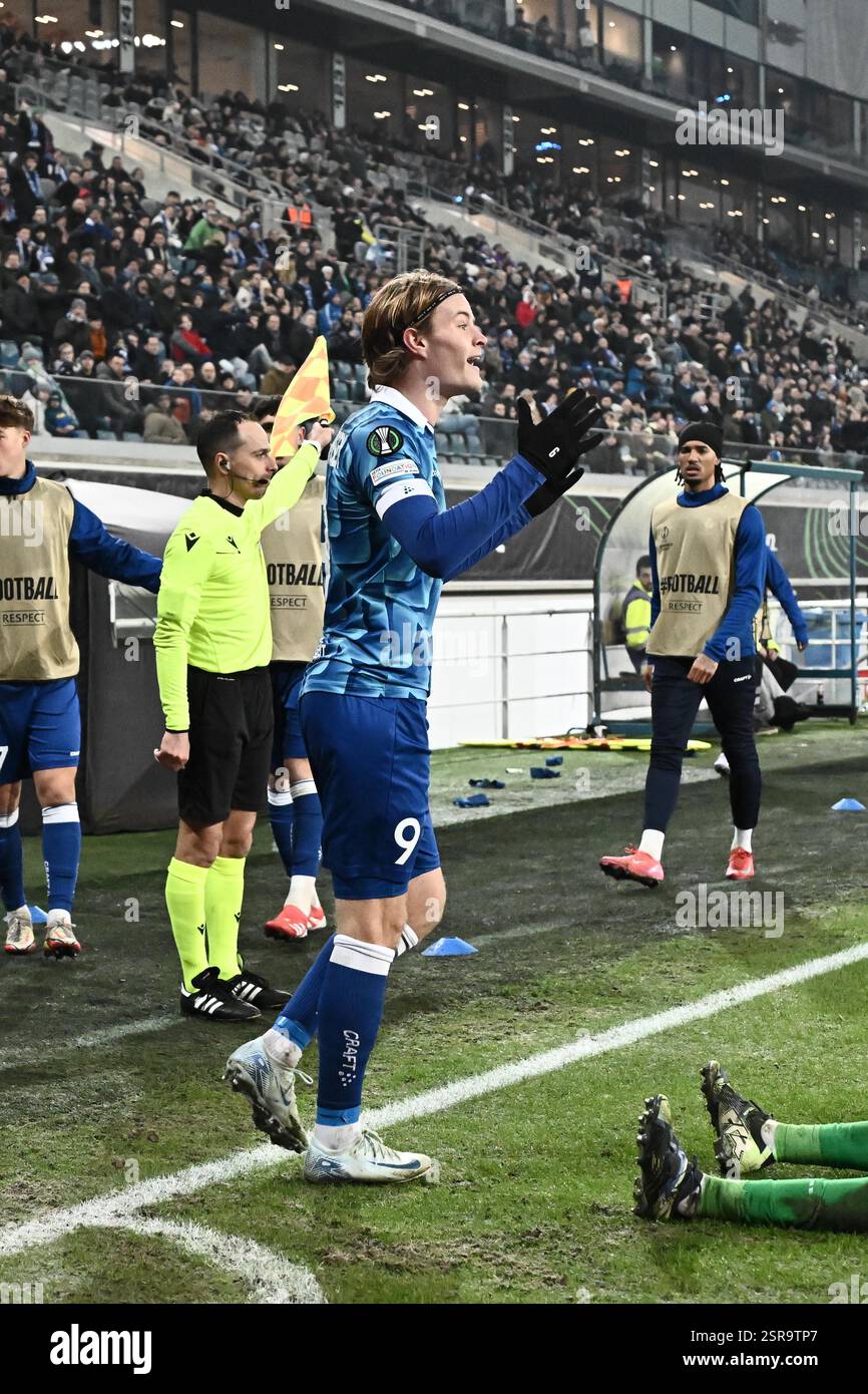 Ghent, Belgium . 13th Feb, 2025. Andri Gudjohnsen of AA Gent pictured ...