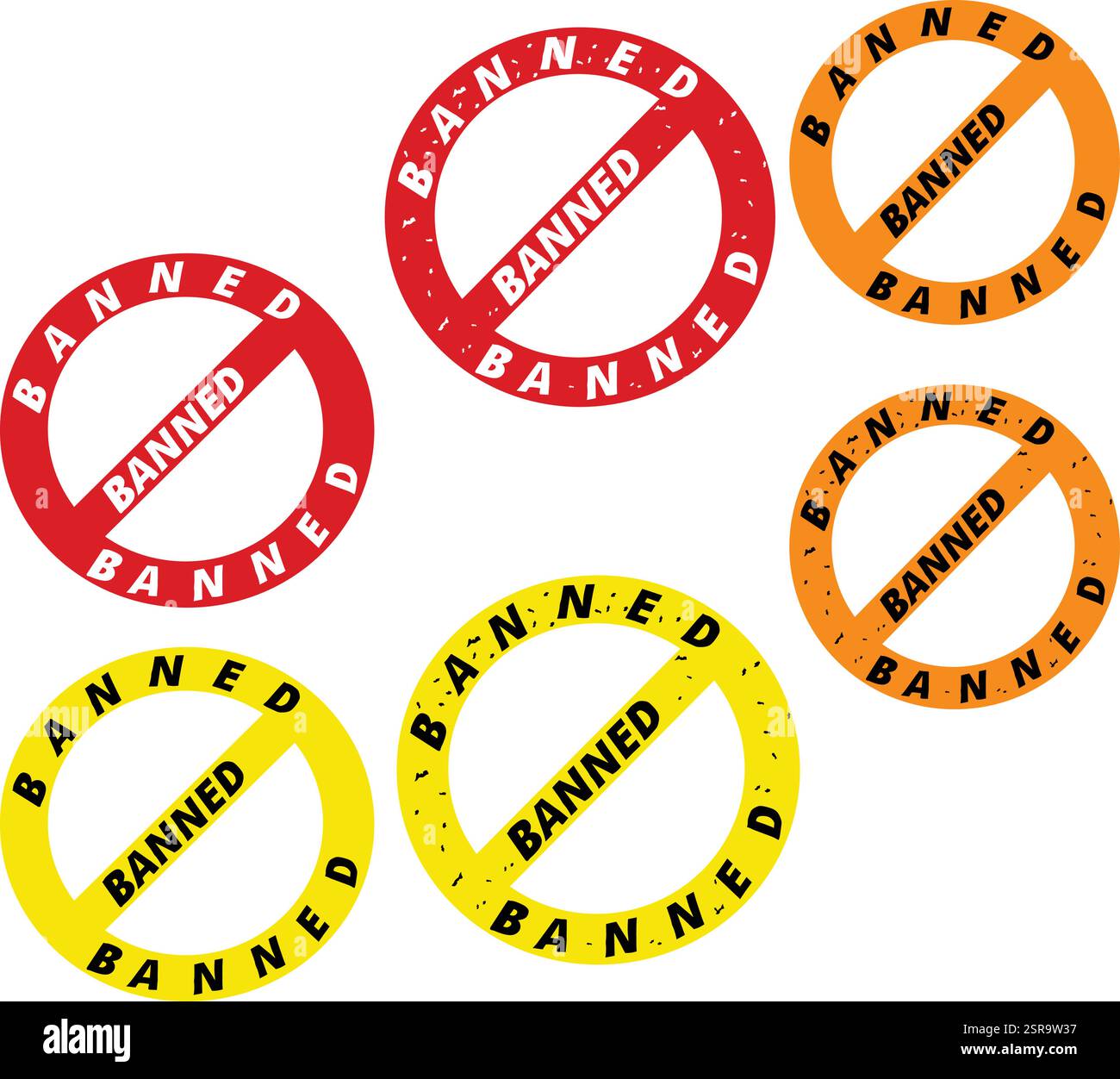 banned stamp set Stock Vector Image & Art - Alamy