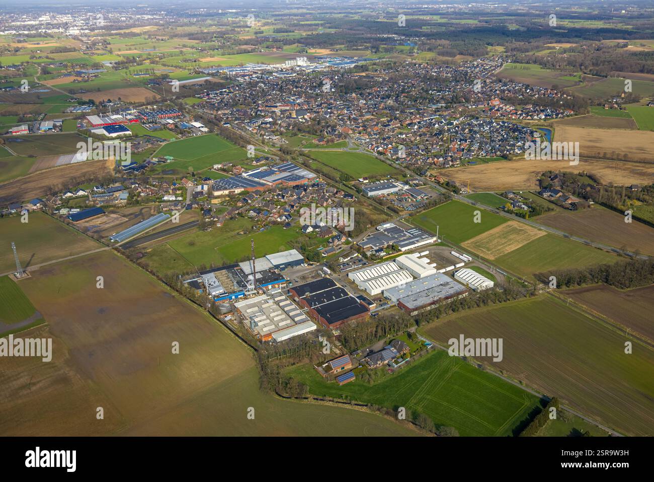 Aerial view, Kampstraße industrial estate with a view of the ...