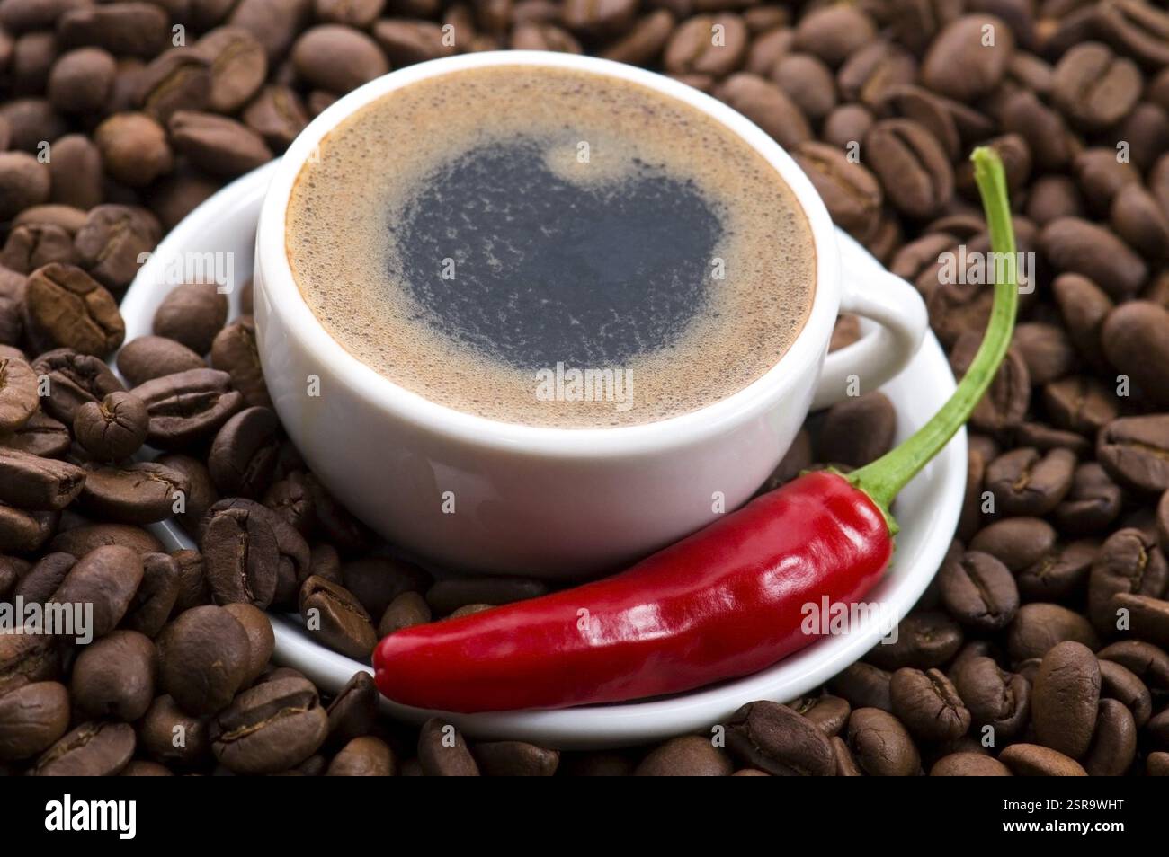 Hot coffee with chili Stock Photo - Alamy