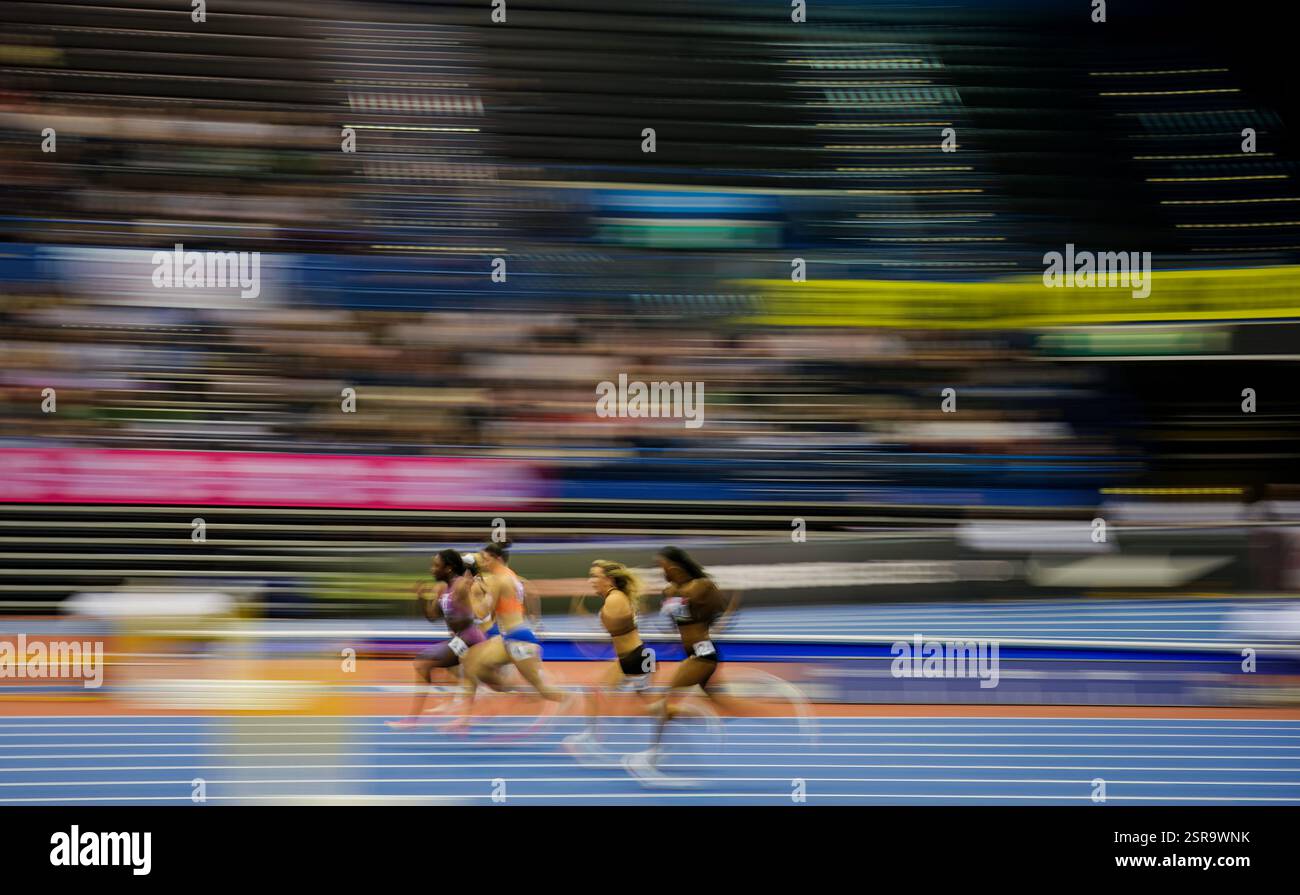 Amy Hunt wins the Women's 60m heat 1 during The Keely Klassic at the ...