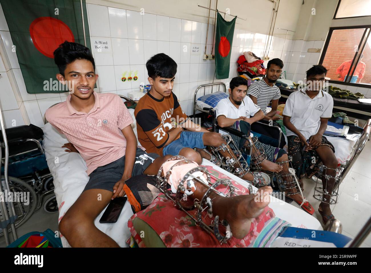 Dhaka, Bangladesh - February 05, 2025: Students injured in the July ...