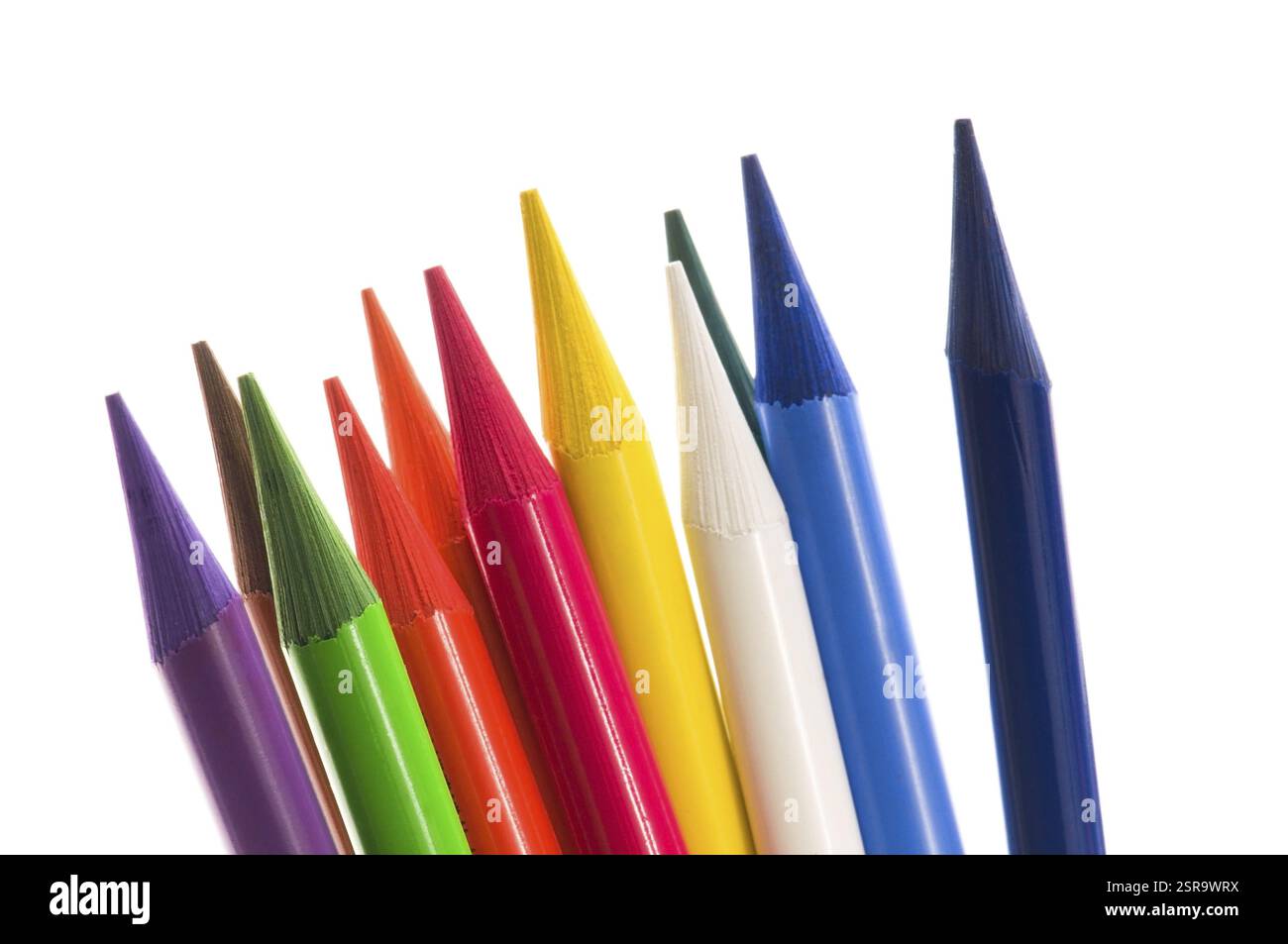 Collection of colorful pens over white background, poland Stock Photo ...