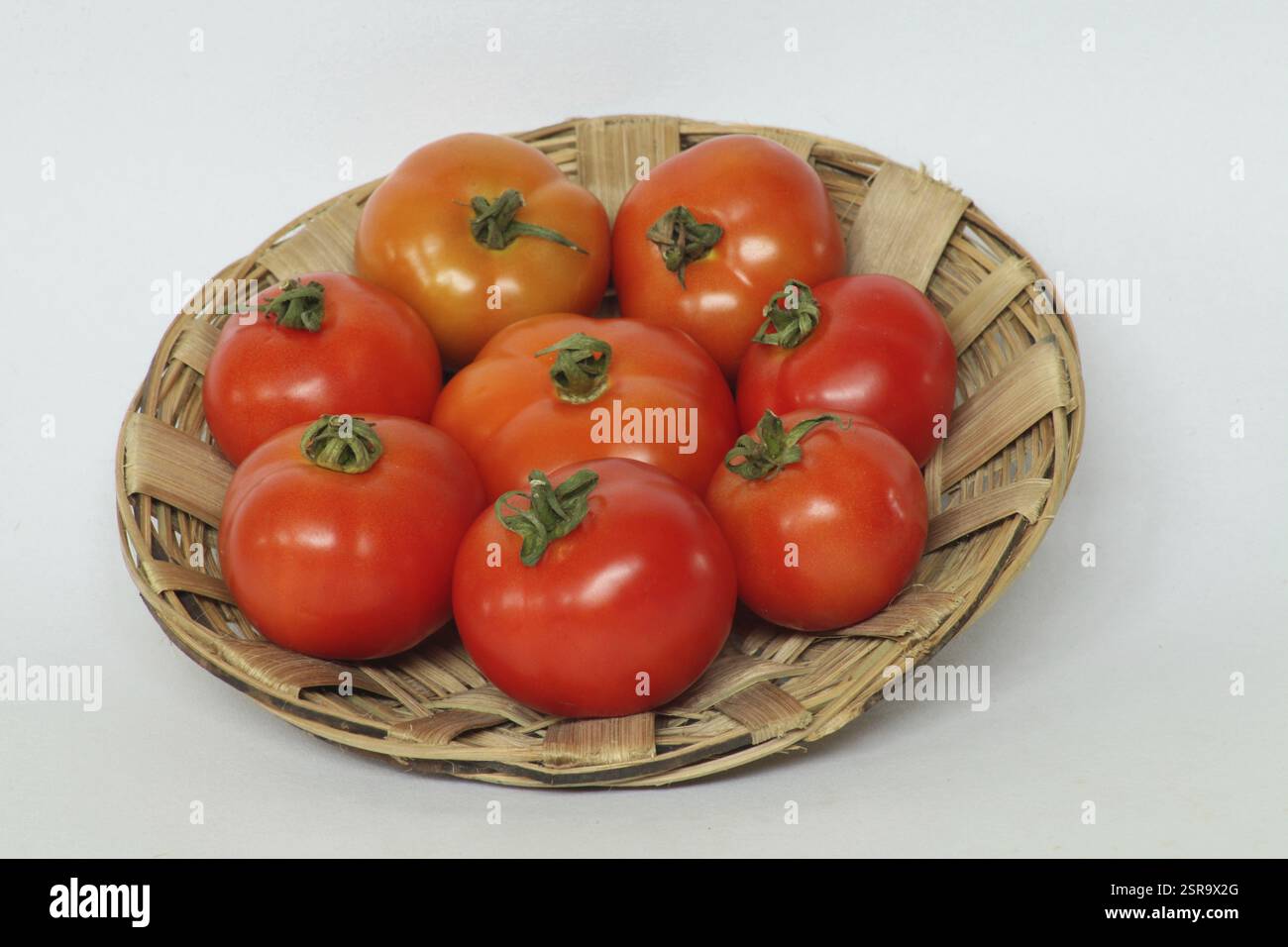 Tomatoes in cane basket, visakhapatnam, andhra pradesh, India, Asia ...