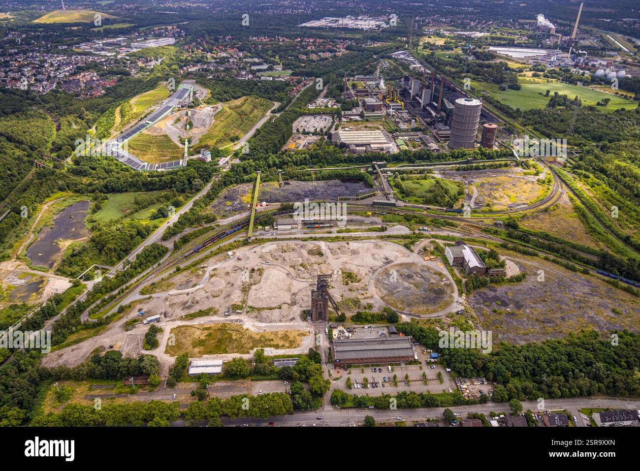 Aerial view, ArcelorMittal Bottrop and Prosper-Haniel colliery with ...
