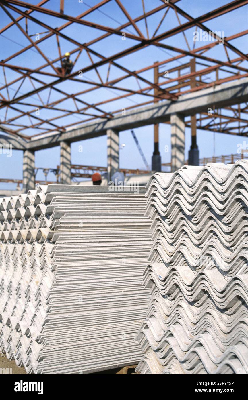 Cement sheets for roofing, India, Asia Stock Photo - Alamy