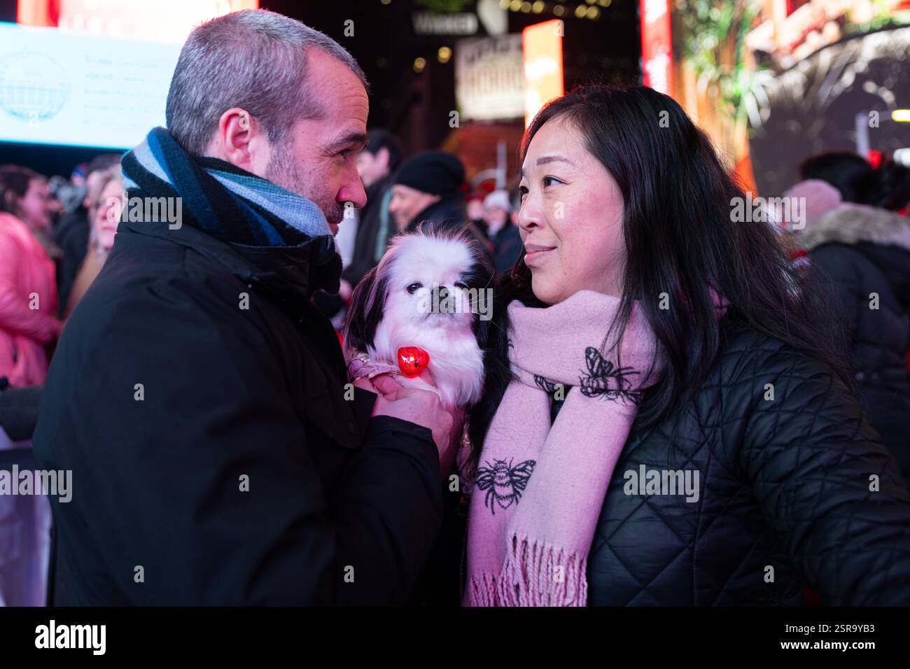New York, USA. 14th Feb, 2025. Love in Times Square Vow Renewals event ...