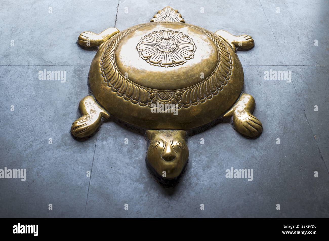 Brass tortoise in Digamber Jain Temple, Kagwad, karnataka, India, Asia ...