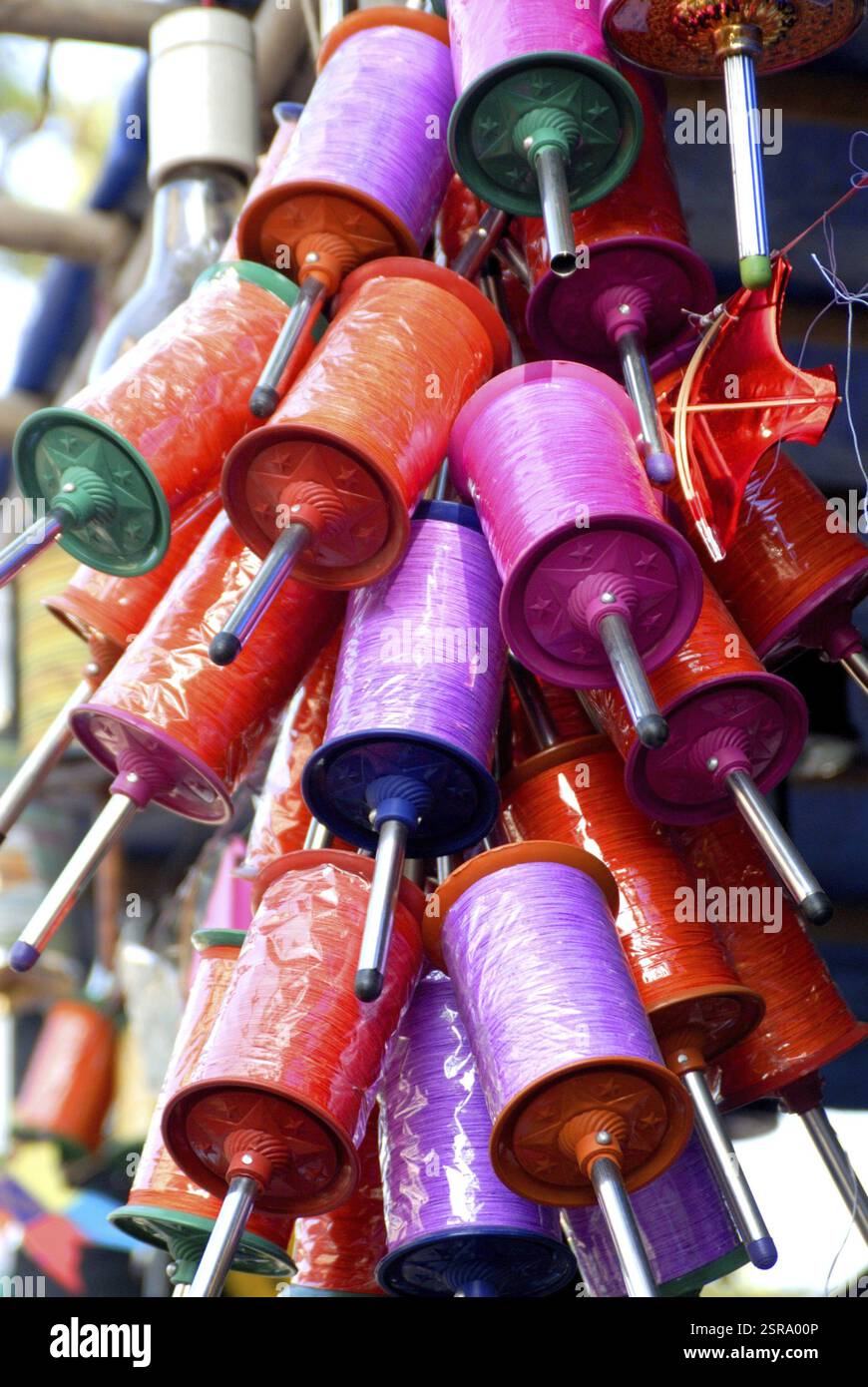 Colourful Kite reel thread Manja Firki Festival of Makar Sankrati ...