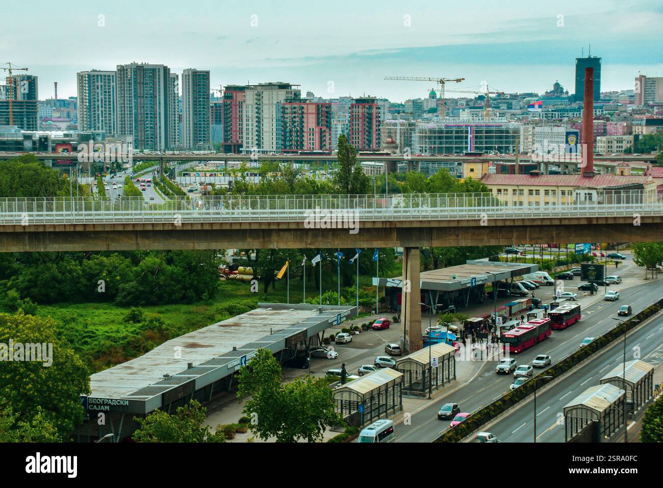 Cityscape with a view of the construction of the Belgrade Waterfront ...
