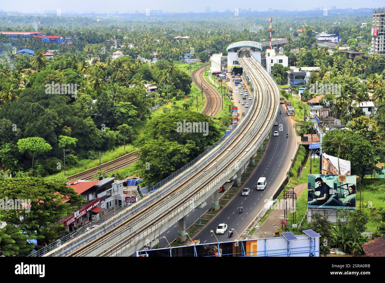 Kochi Metro railway line in Cochin, Kochi, Kerala, India, Asia Stock ...