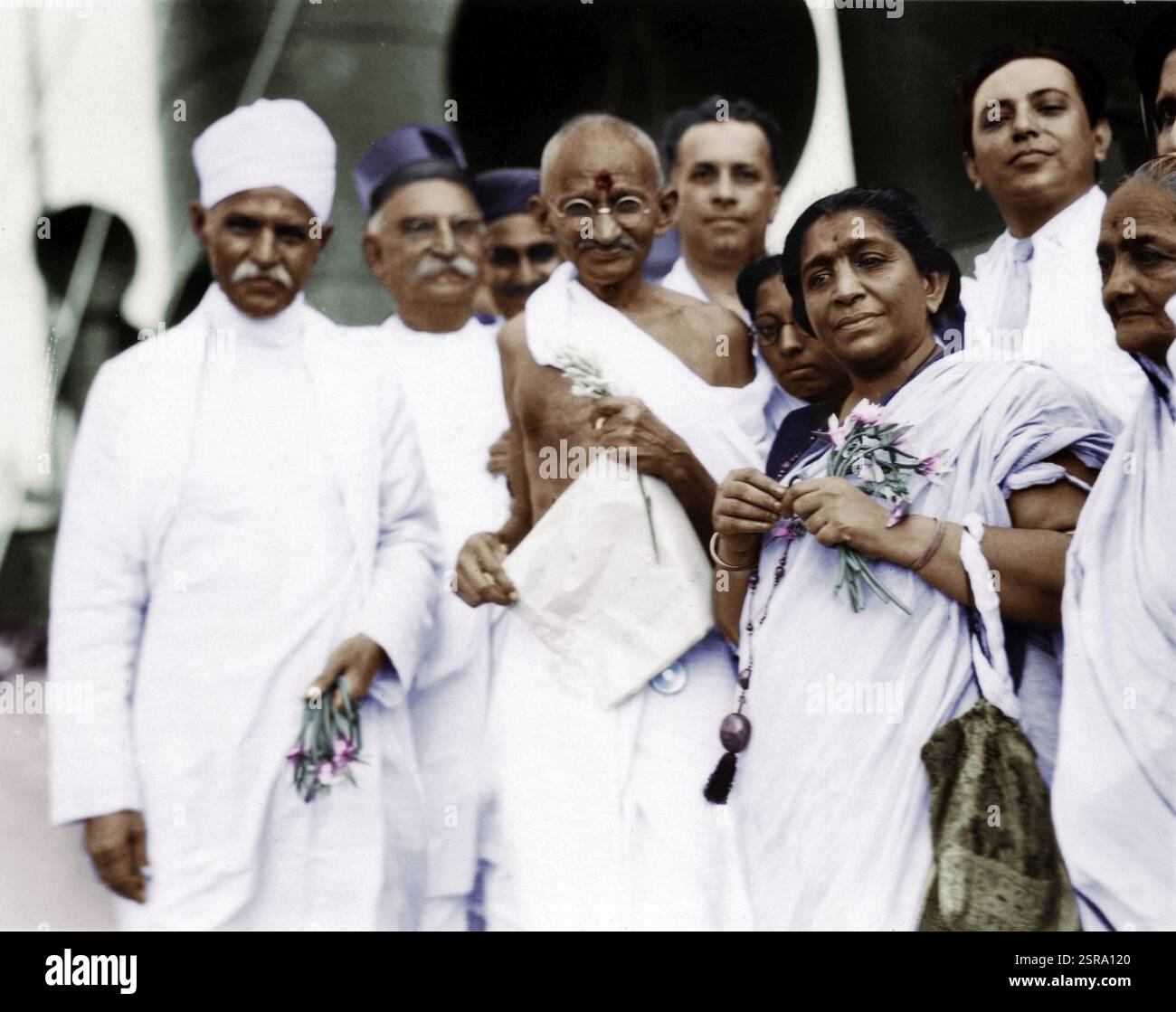 Mahatma Gandhi before departure to England at mole, Mumbai, Maharashtra ...
