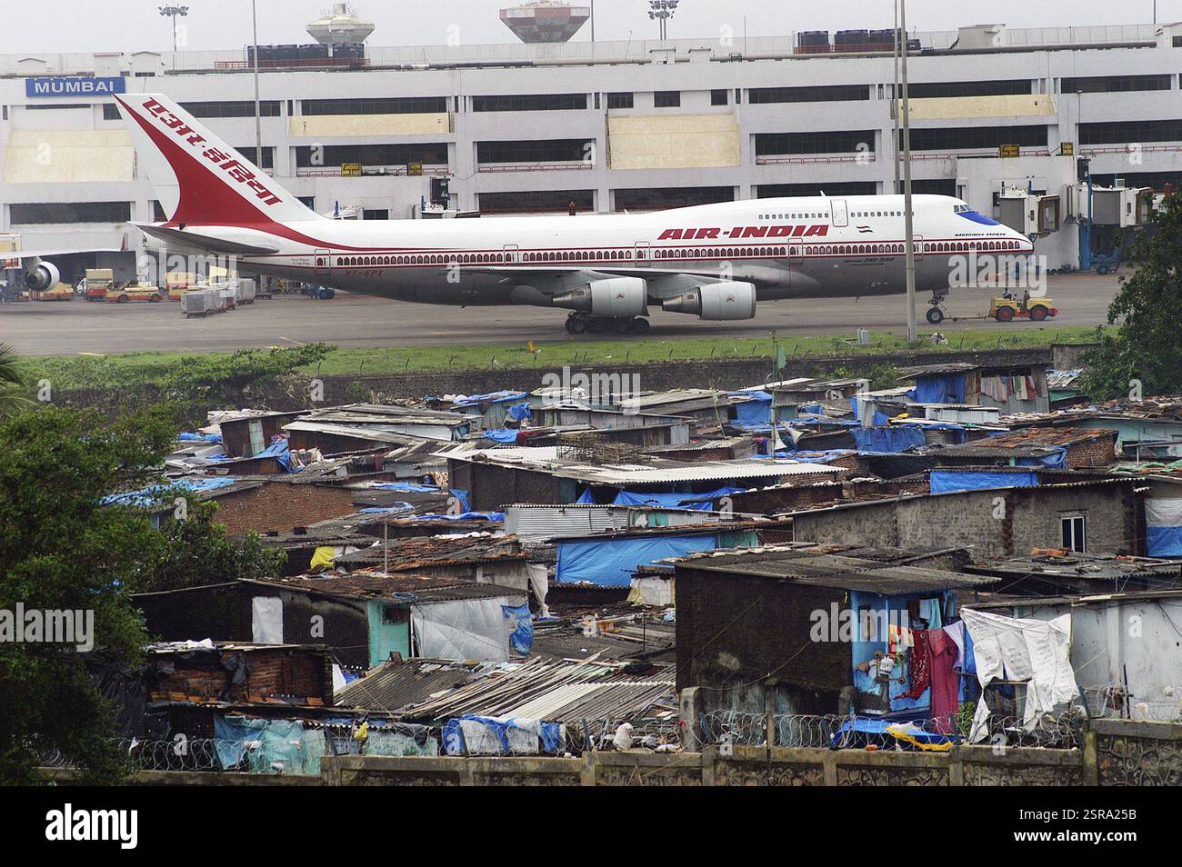 Commercial plane on runway ready for take off at Sahar airport or ...