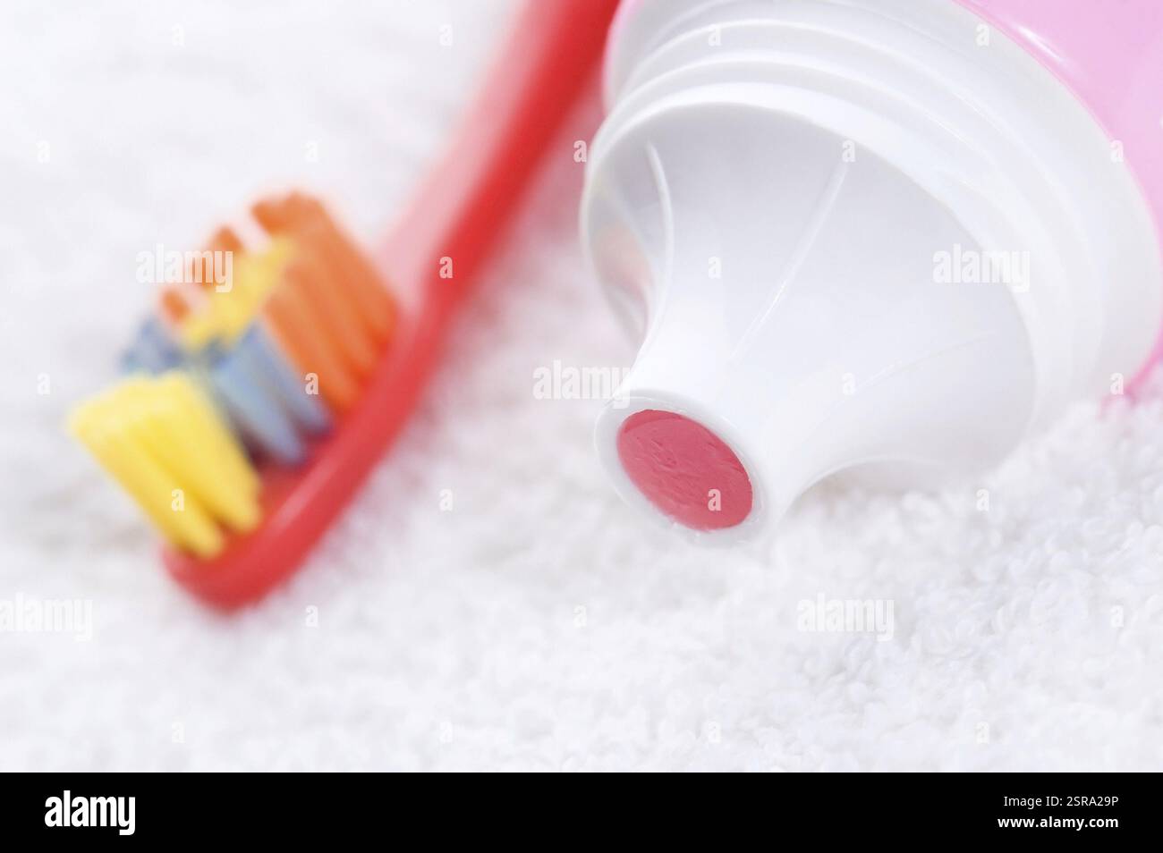 Strawberry tooth paste Stock Photo - Alamy