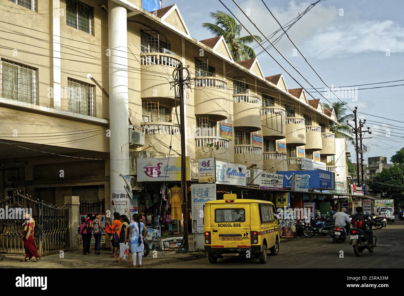 Main road and shops, alibag, raigad, Maharashtra, India, Asia Stock ...