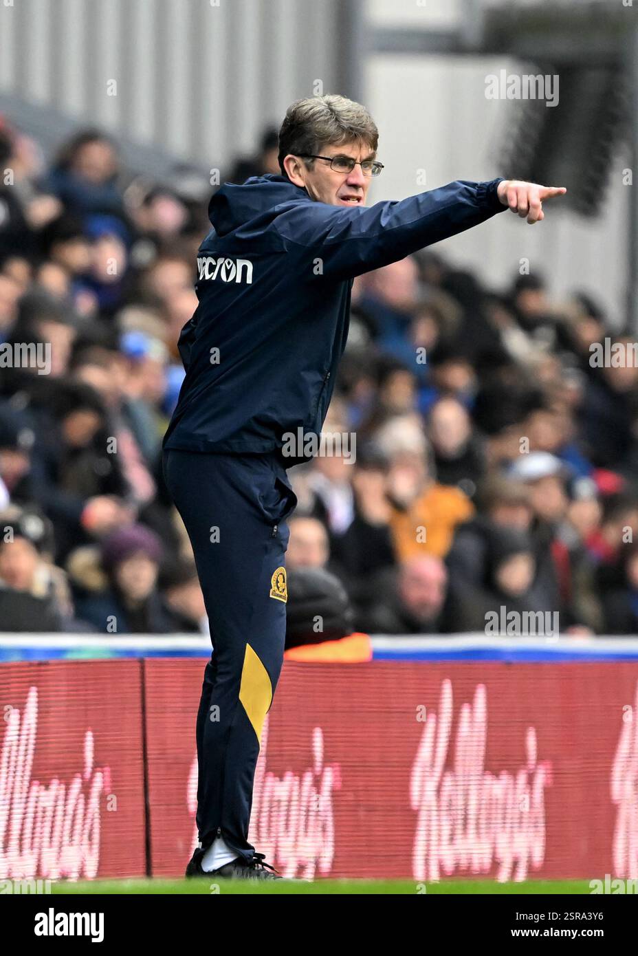 Blackburn Rovers caretaker manager David Lowe gestures during the Sky ...