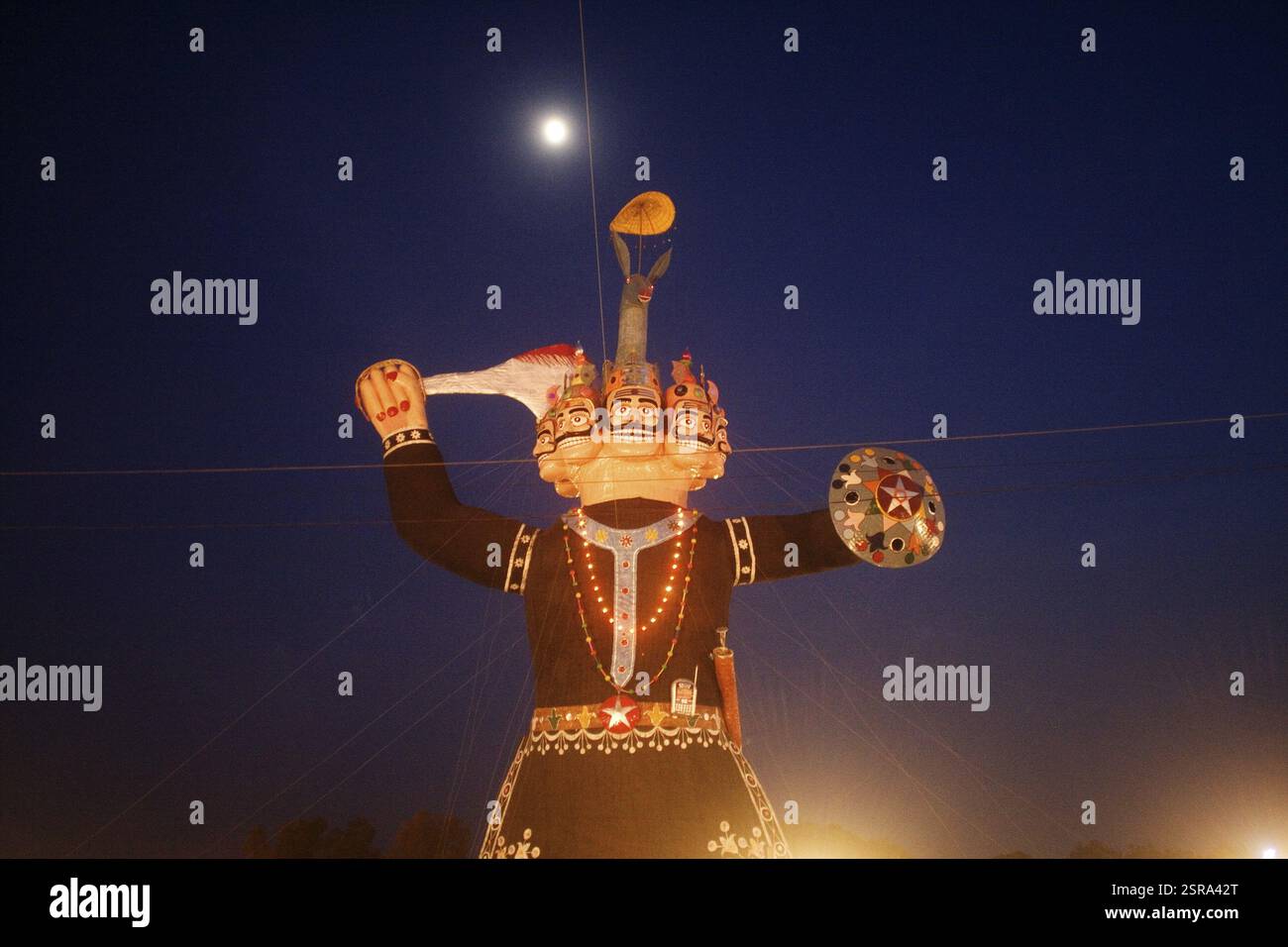 Statue of demon ravan effigy in dussera dusera festival, Katni, Madhya ...