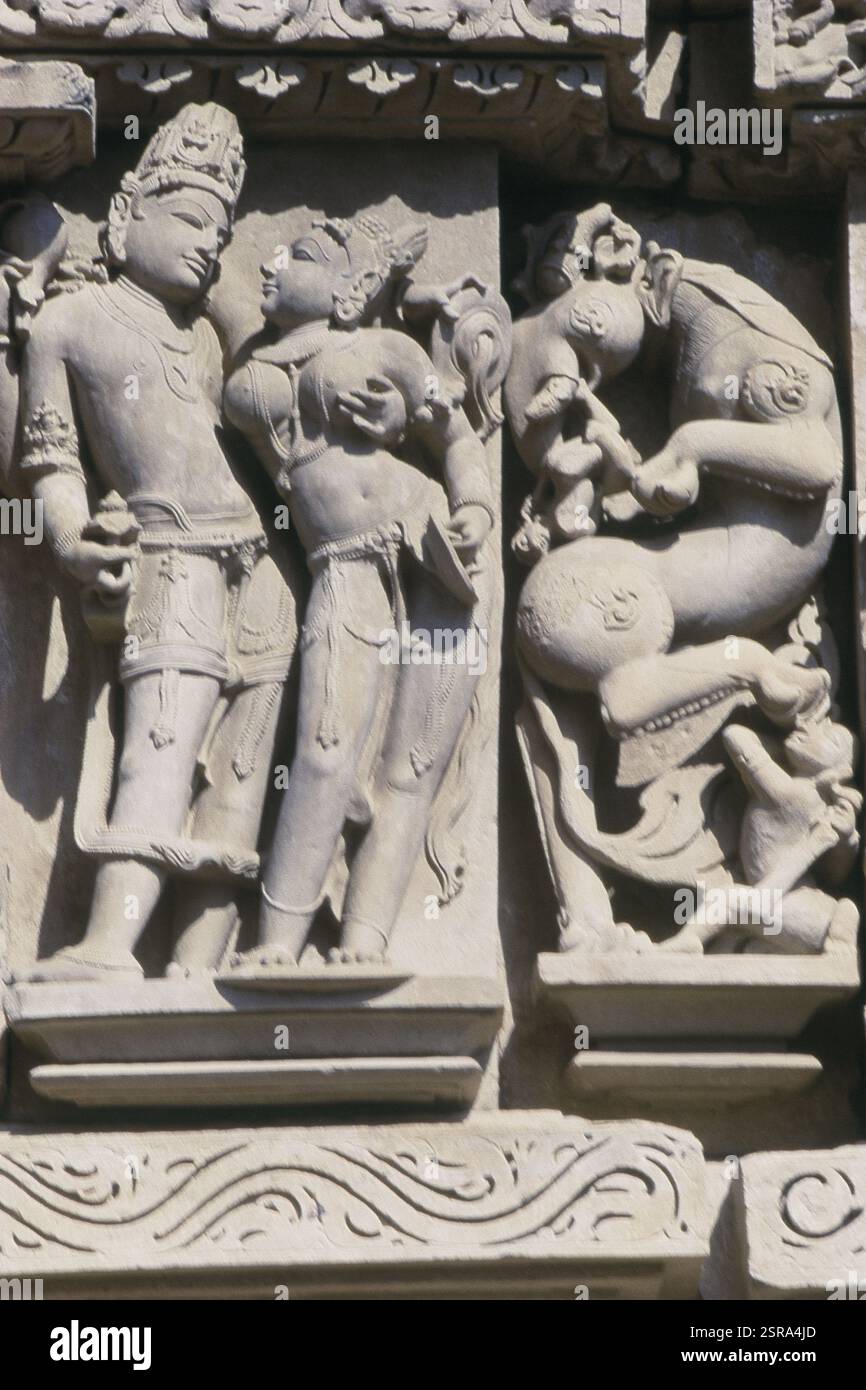 Close up of statues, Adinatha Temple, Khajuraho, Madhya Pradesh, India ...