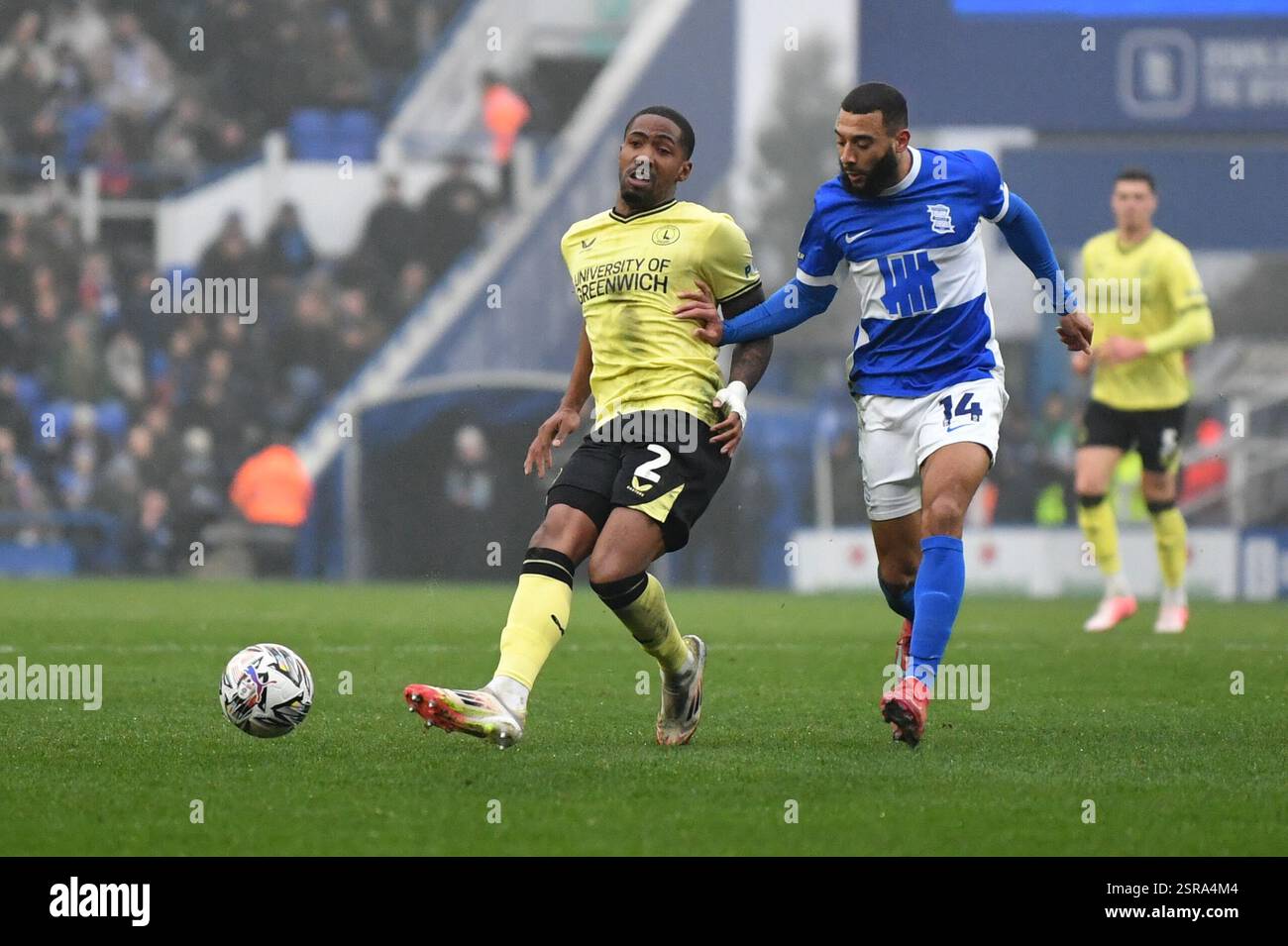 Birmingham, England. 15th Feb 2025. Kayne Ramsay and Keshi Anderson ...