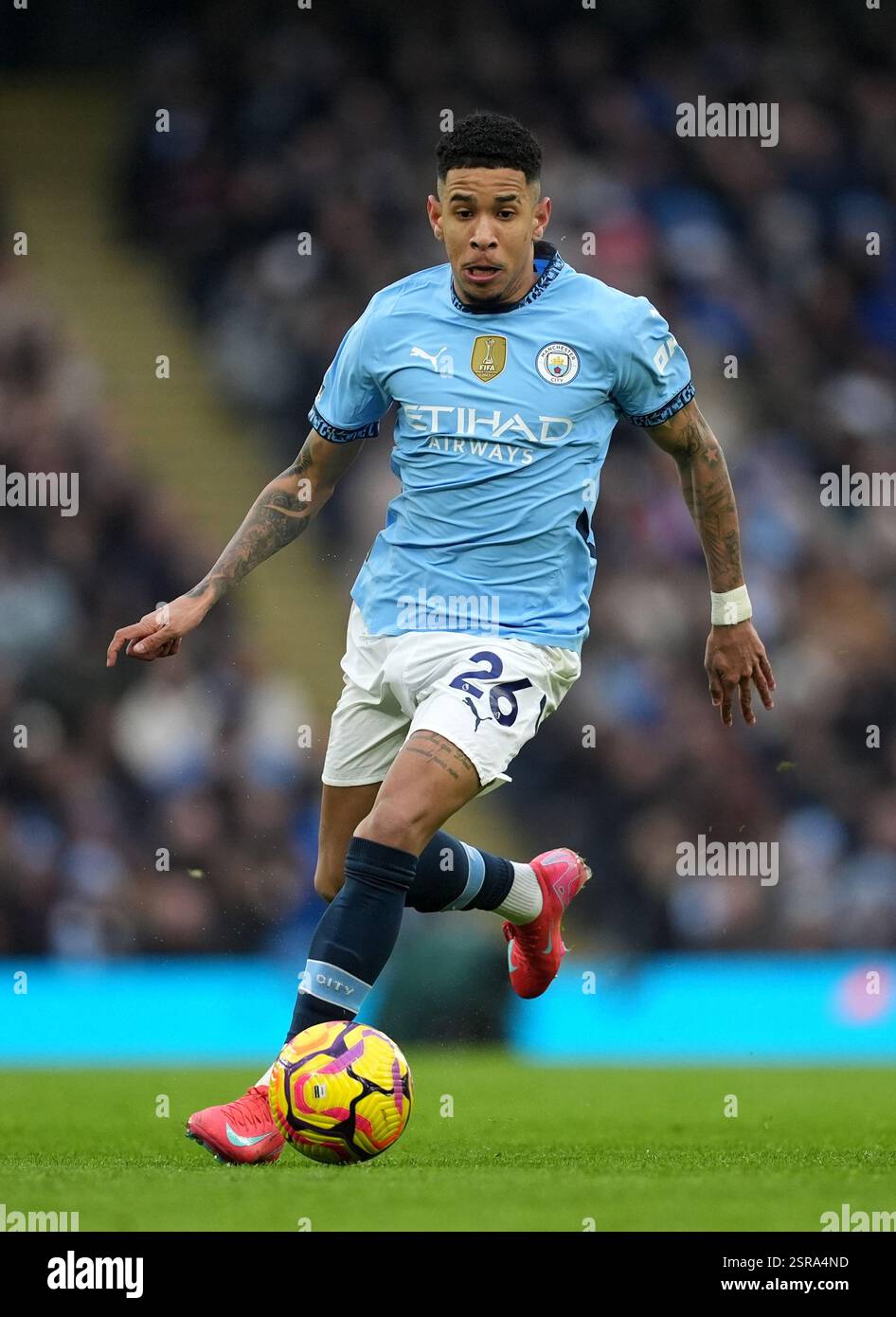 Manchester City's Savinho during the Premier League match at the Etihad ...