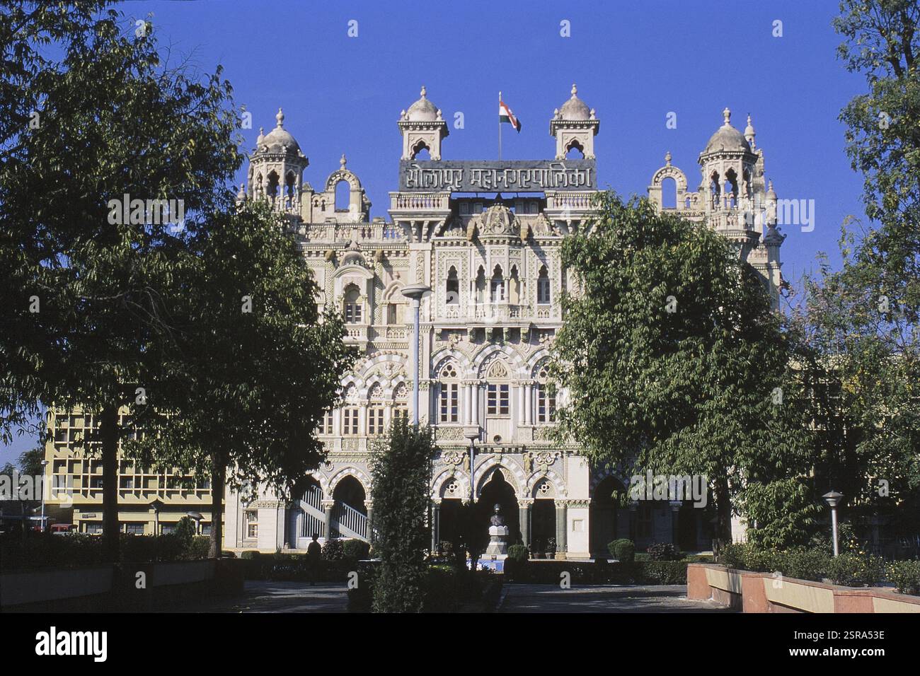 Facade of Solapur Municipal Corporation building, Maharashtra, India ...