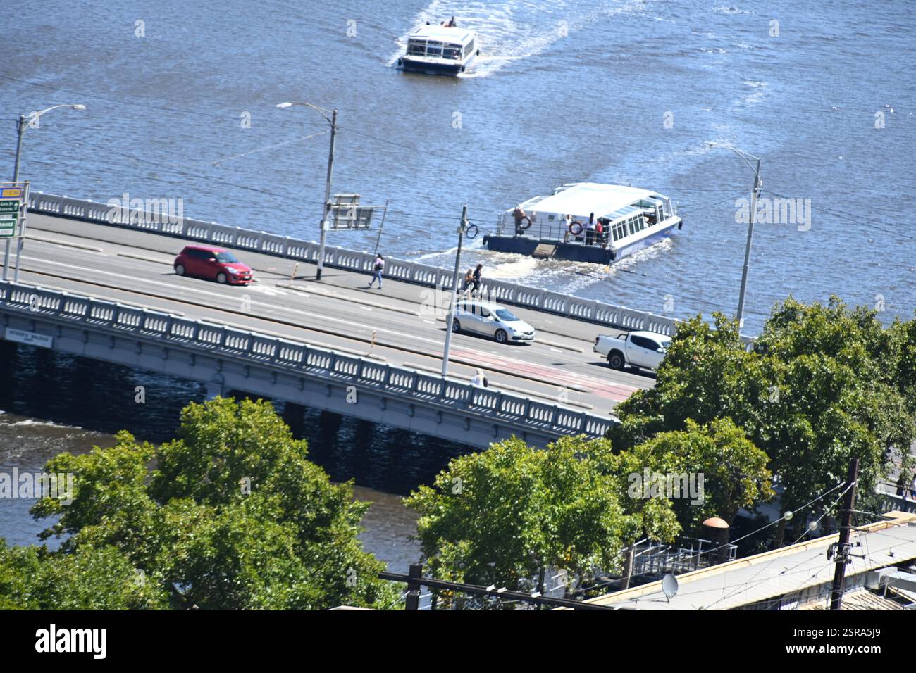 aerial view of Princes Bridge over the Yarra River Melbourne CBD Stock ...