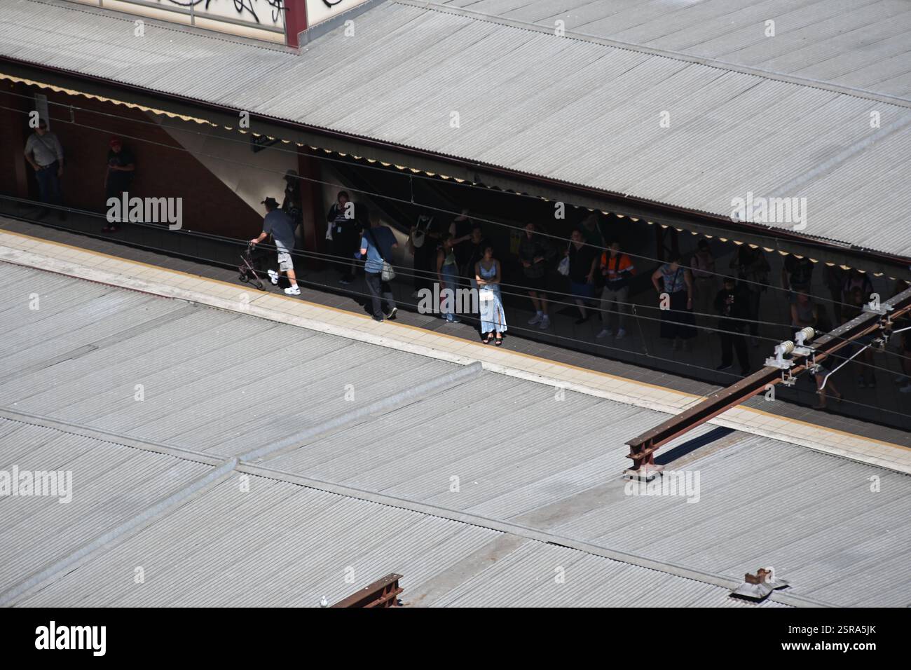 aerial view of Flinders street railway platform Melbourne Australia ...