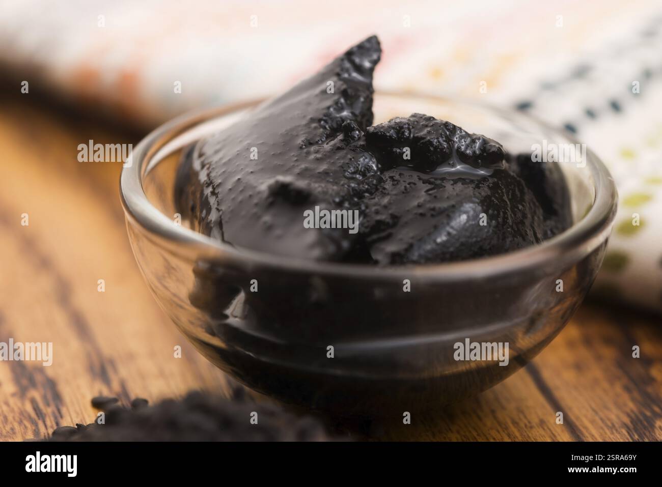 Black sesame paste Stock Photo - Alamy