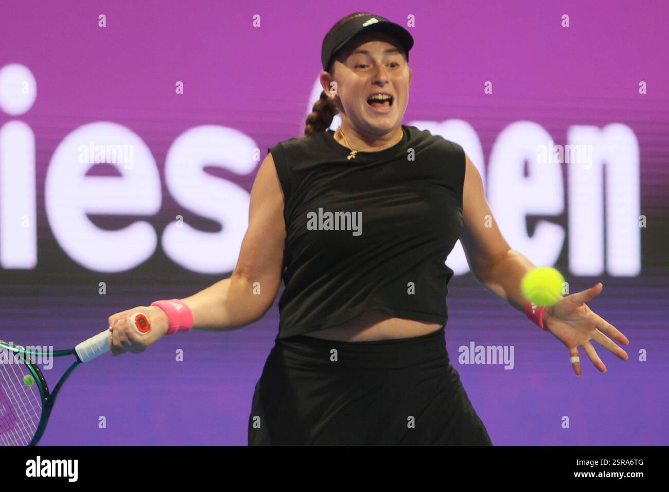 Latvia's Jelena Ostapenko returns to Amanda Anisimova of the United ...