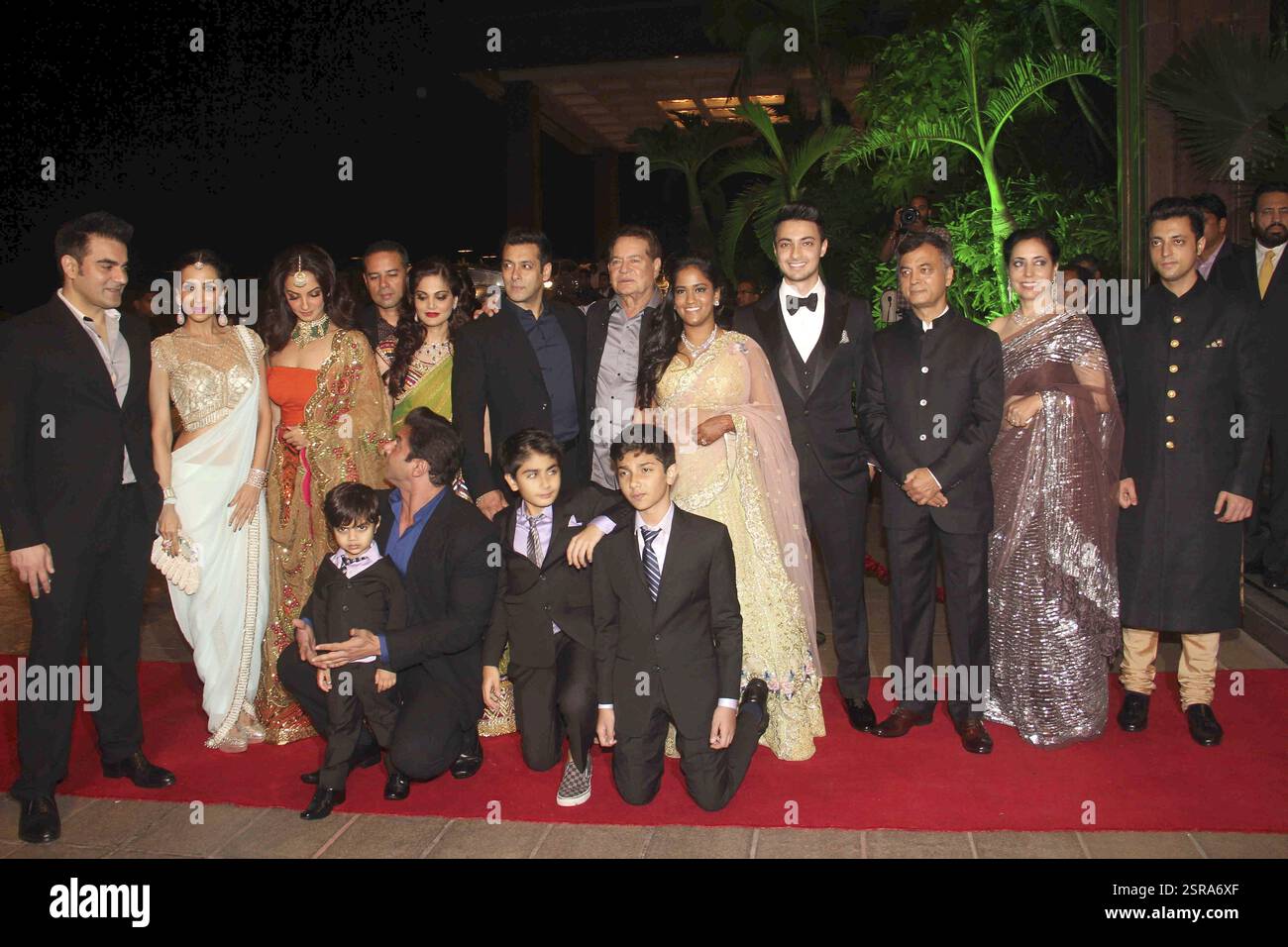 Bollywood actor Salman Khan's sister Arpita Khan Aayush Sharma and her family members during ...