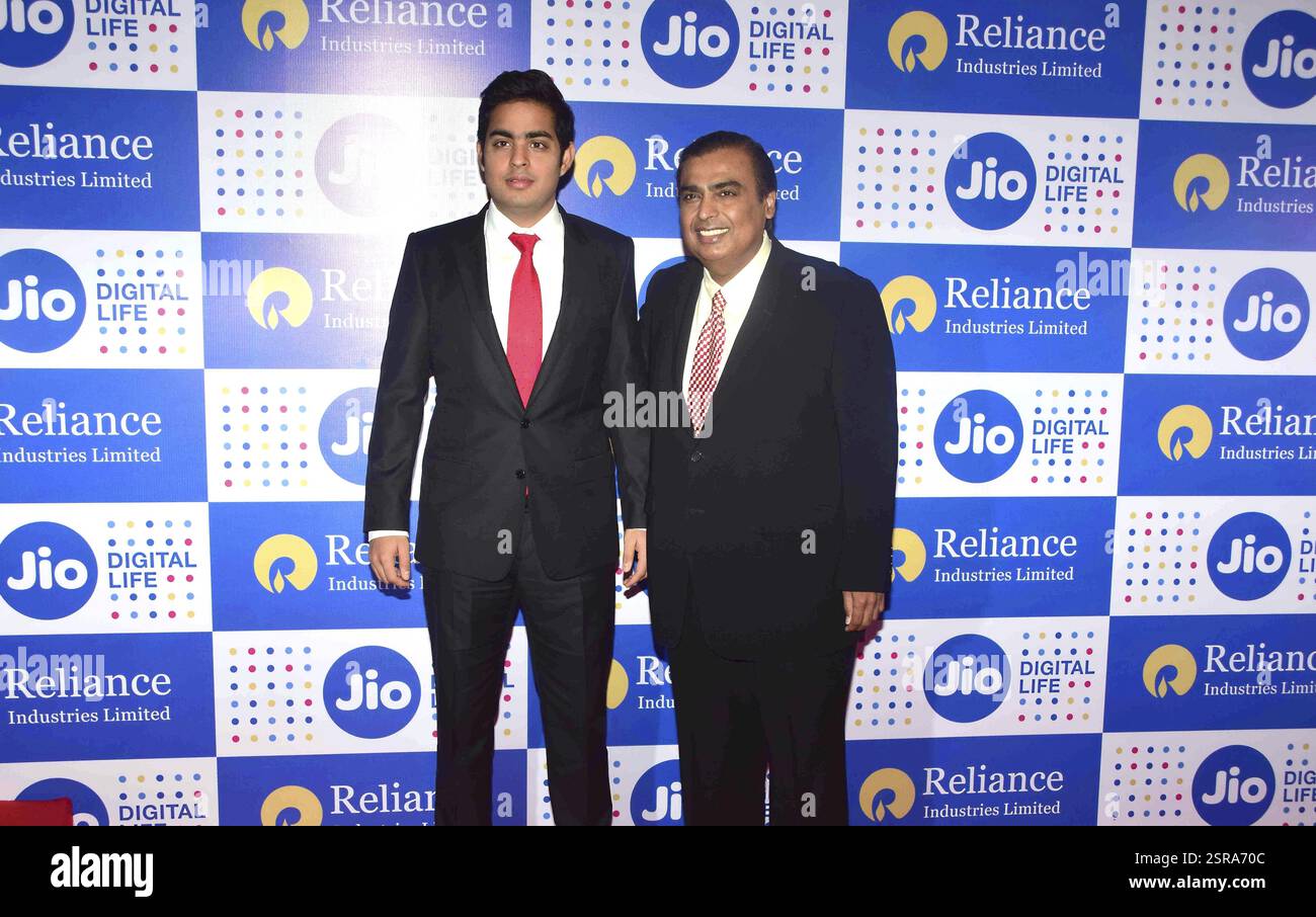 Reliance Industries Limited Chairman Mukesh Ambani Akash Ambani Annual General Meeting Mumbai ...