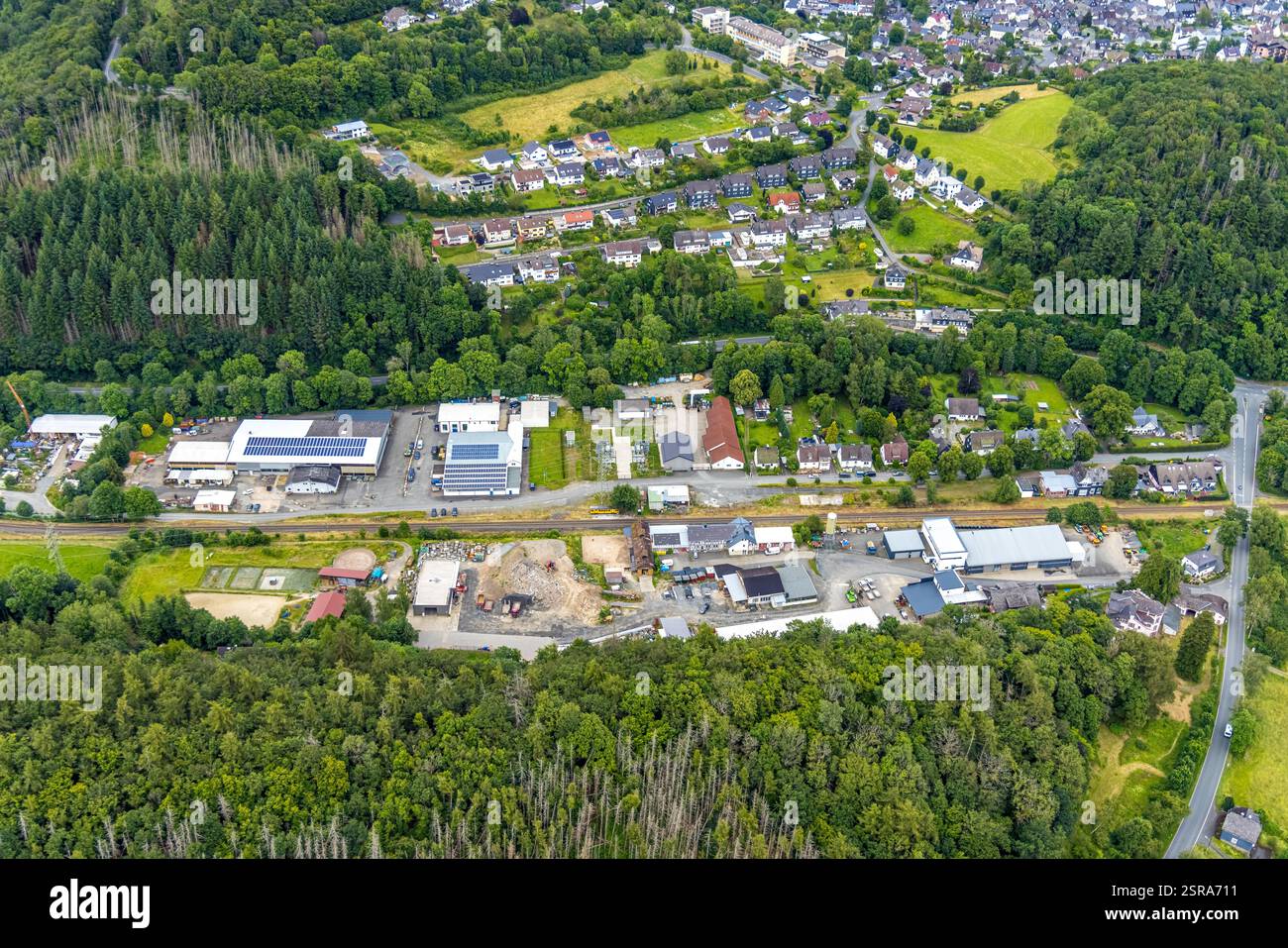 Aerial view, Friedrichshütte industrial estate and Lindenstraße on the ...