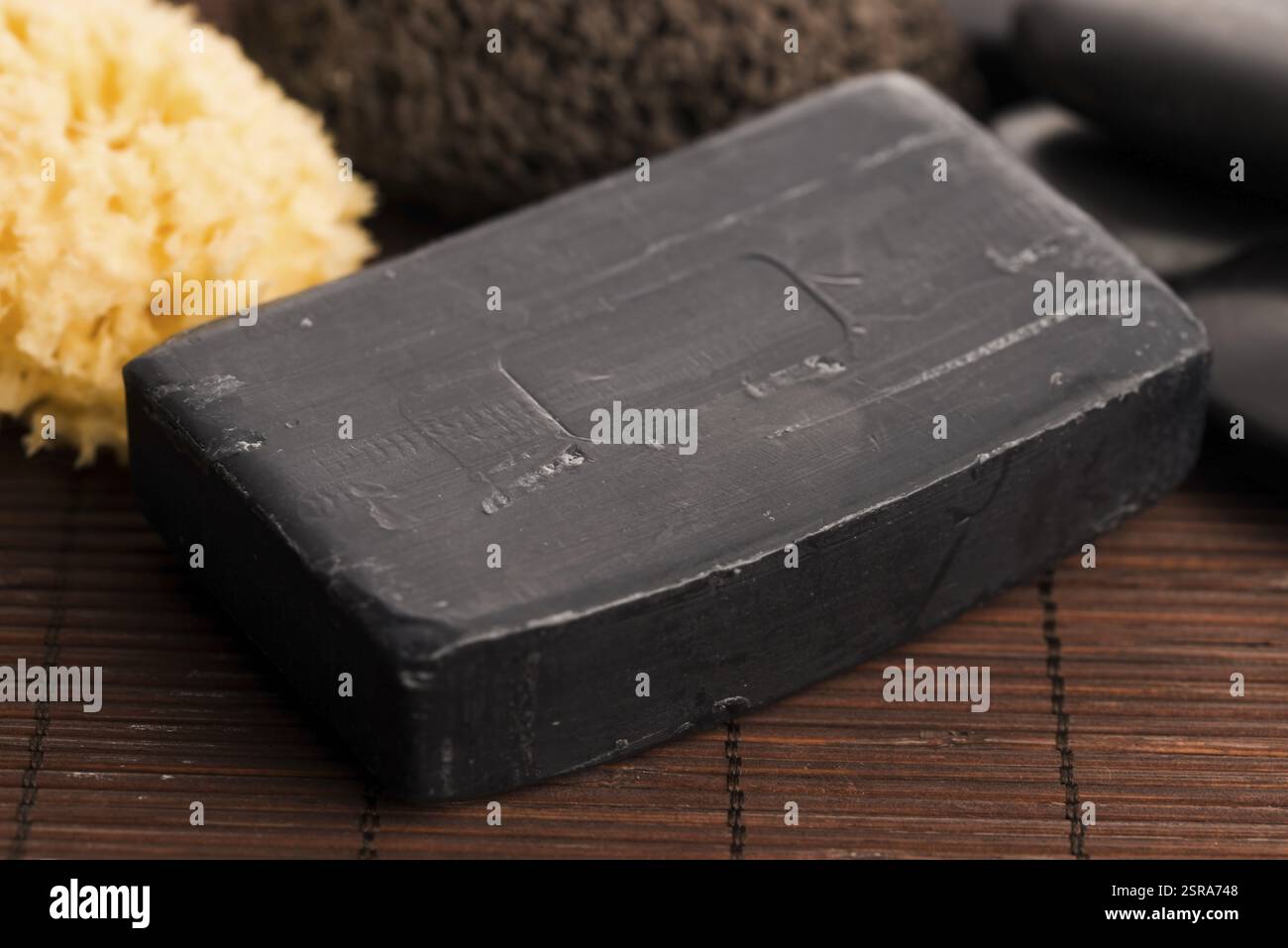 Block of natural carbon soap Stock Photo - Alamy